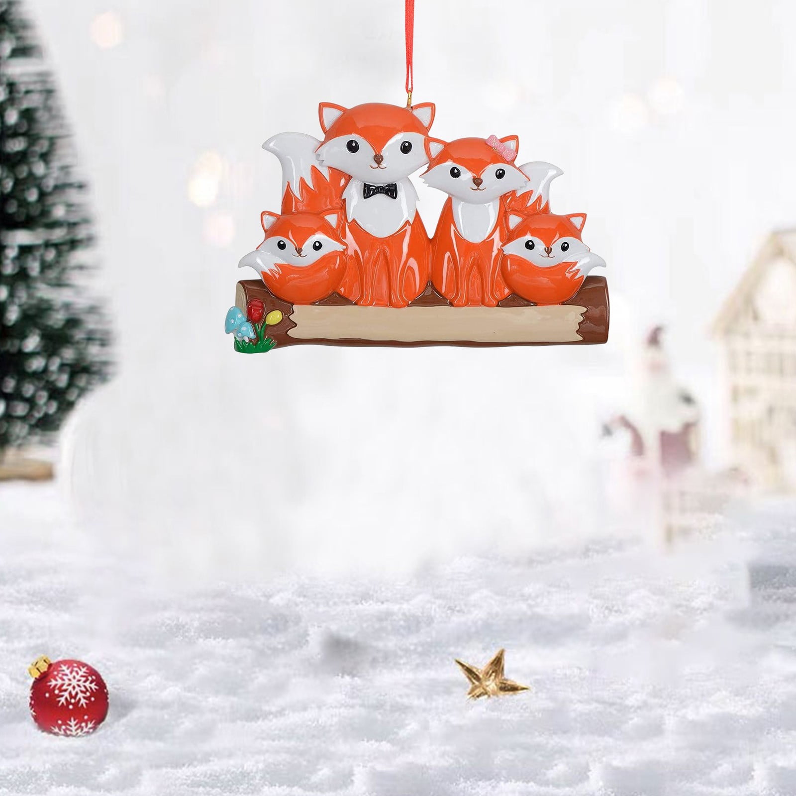 ABPWLY Home Christmas Tree Fox Ornament Resin Hanging Decoration for ...