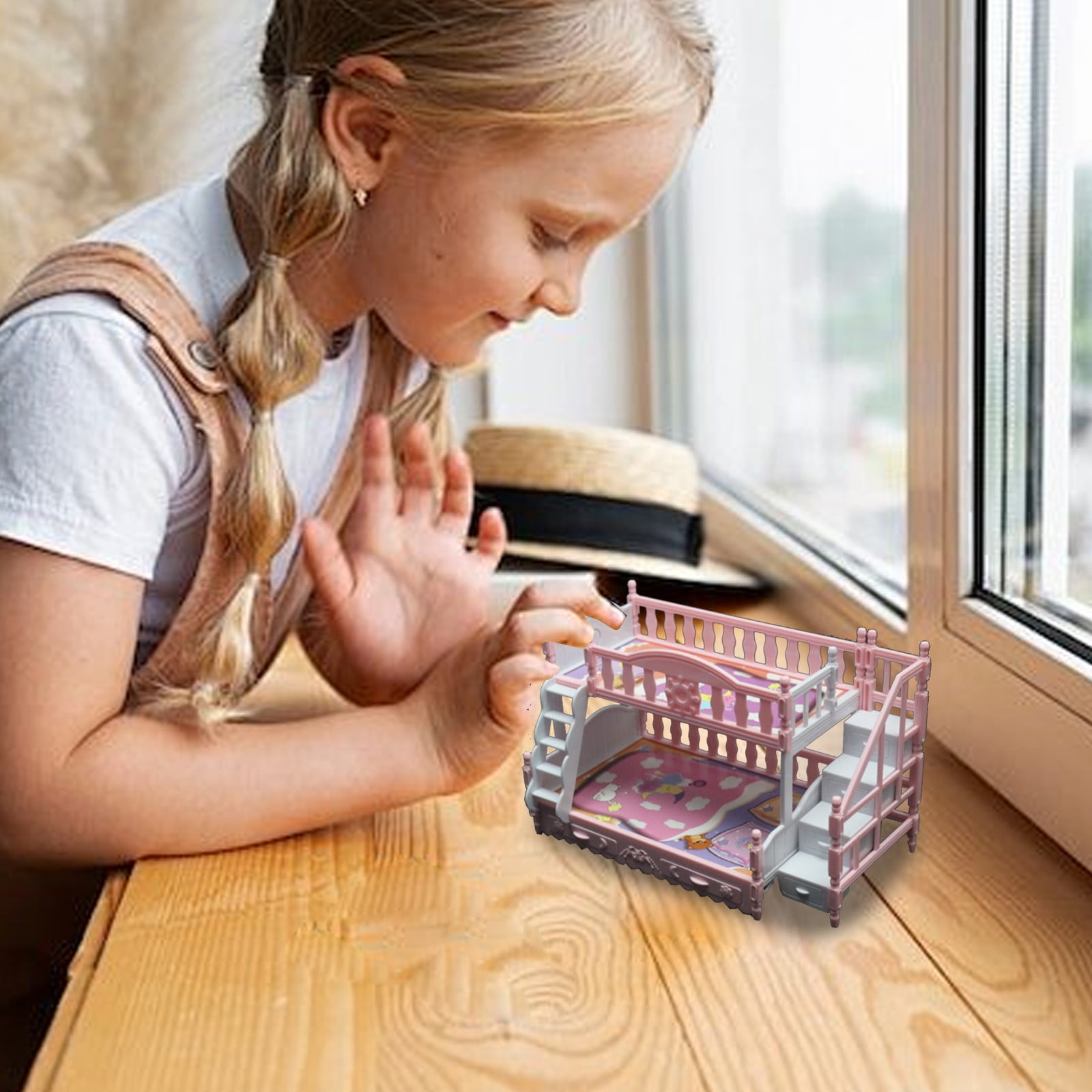 ABPWLY Miniature European Style Bunk Bed Disassembled Toy Accessory ...