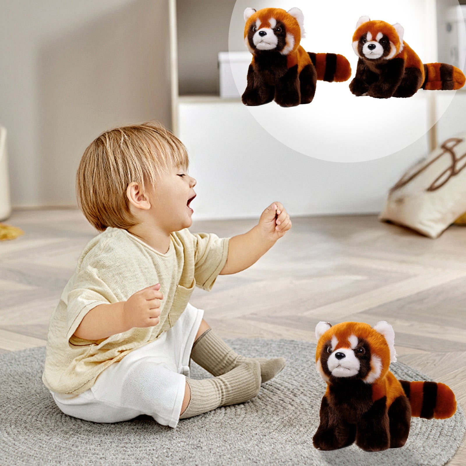 ABPWLY Toys 11-Inch Plush Raccoon Doll Standing or Squatting Position ...