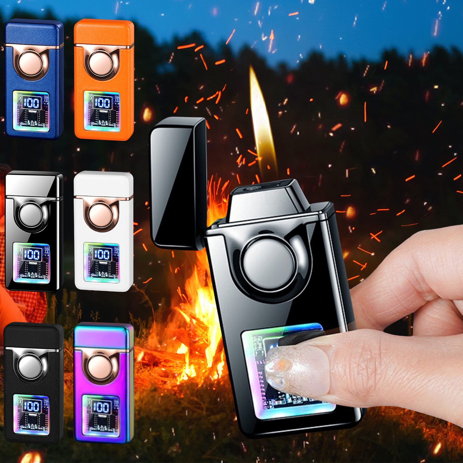 ABPWLY Toys 2025 Upgraded Dual Flame Windproof Voice Controlled Lighter ...