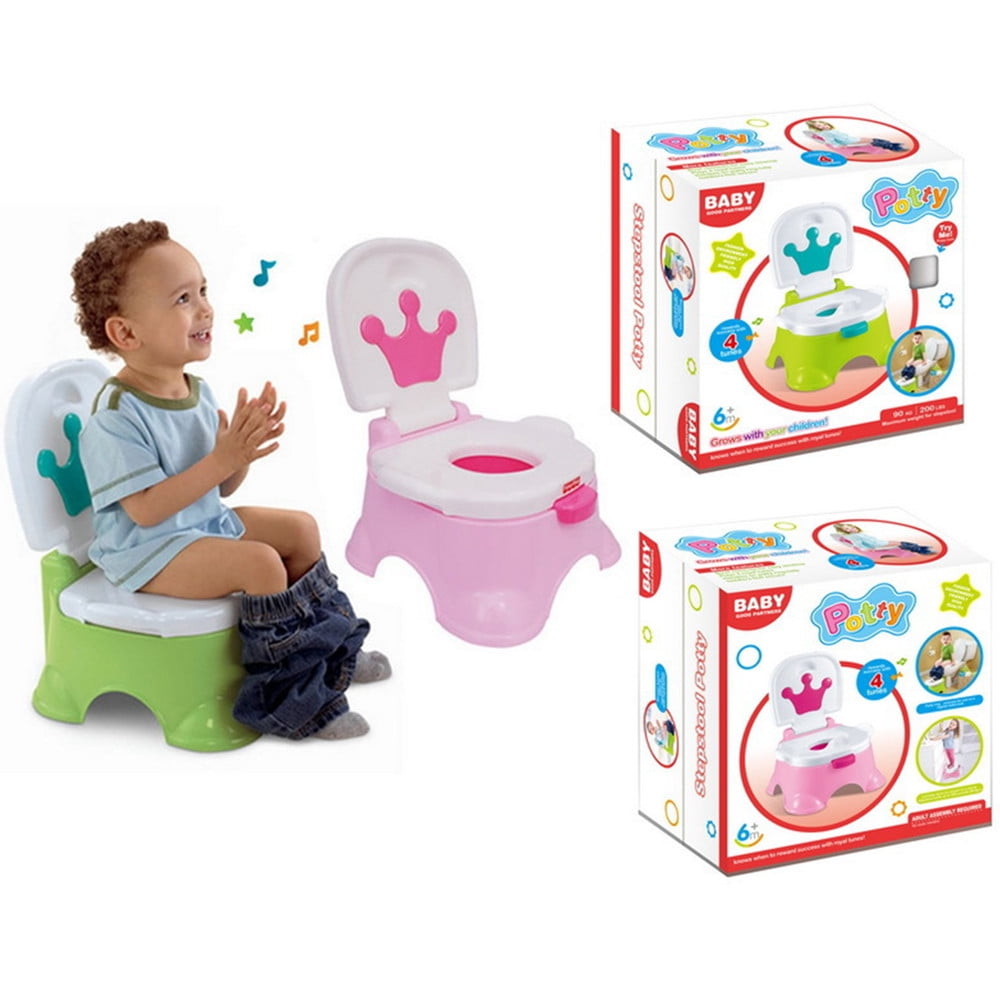 ABPWLY Toys 3 in 1 Kid Potty Trainer Toilet Seat with Music Step Stool ...
