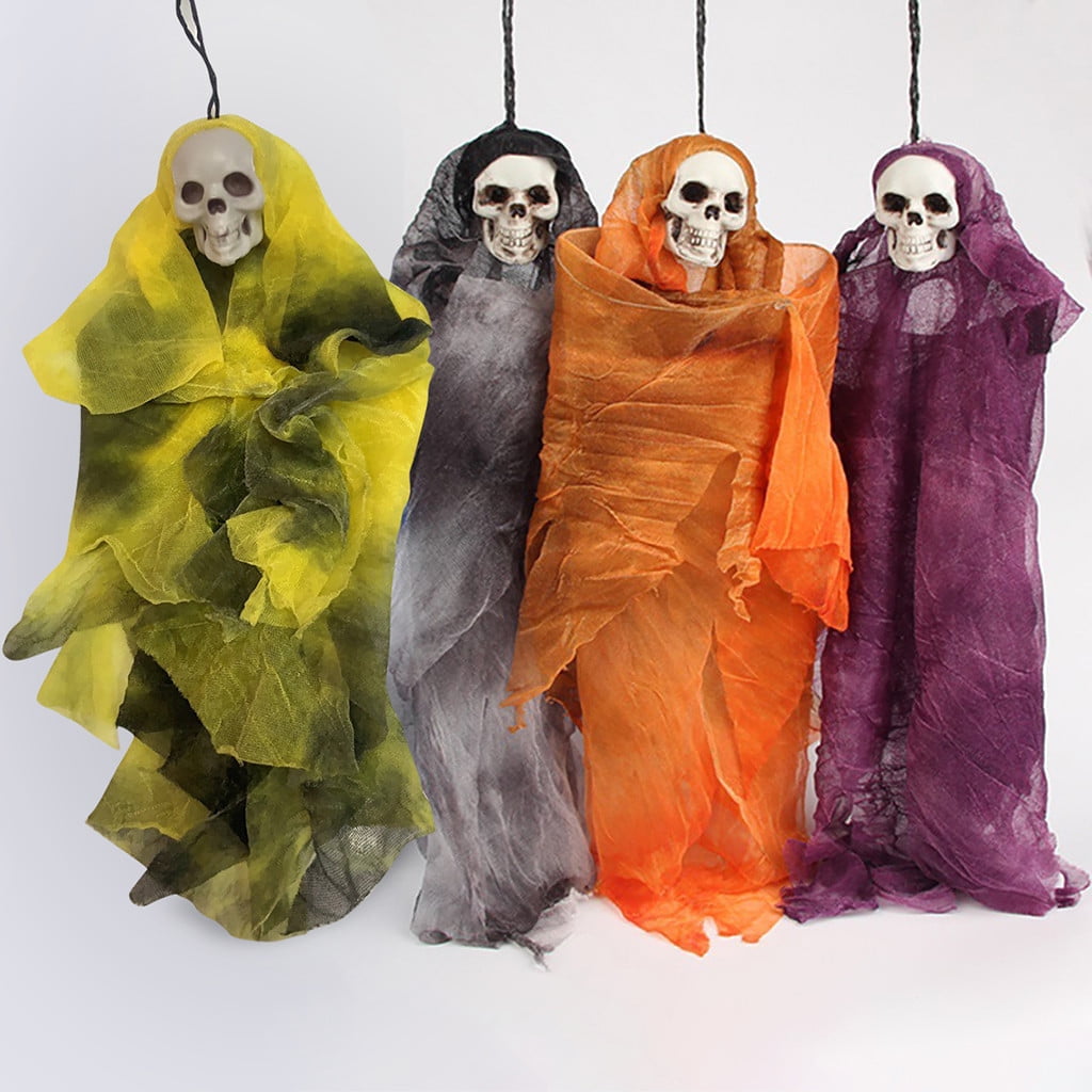 ABPWLY Toys 4pc Halloween Hanging Scary Skull Doll Chamber Funny Prop ...