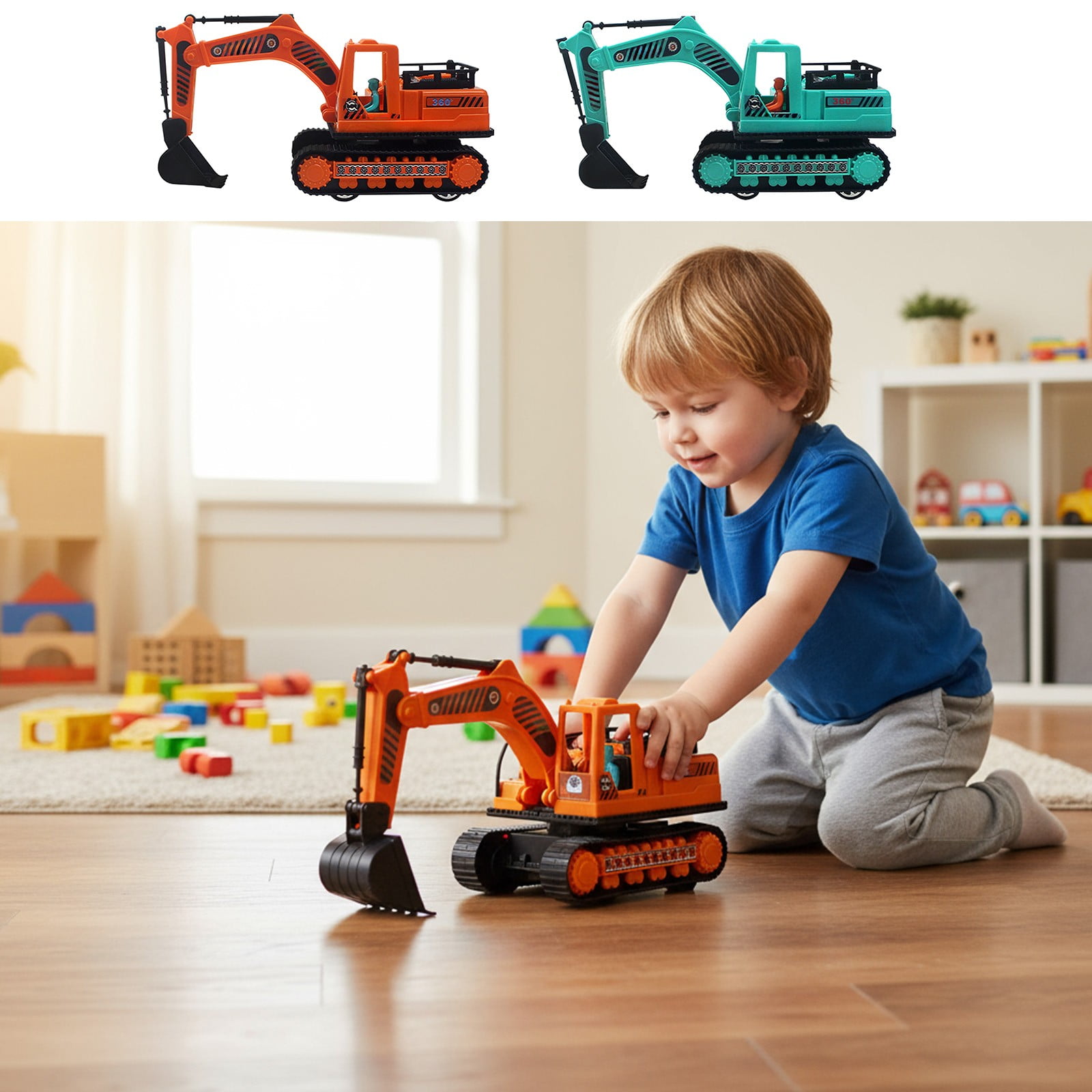 ABPWLY Toys Childrens Engineering Vehicle Excavator Toy Bulldozer Dump ...