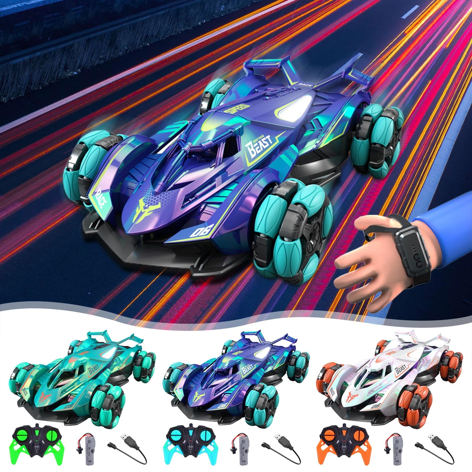 ABPWLY Toys Childrens Remote Control Car 4x4 Toy Phantom Drift Car with ...