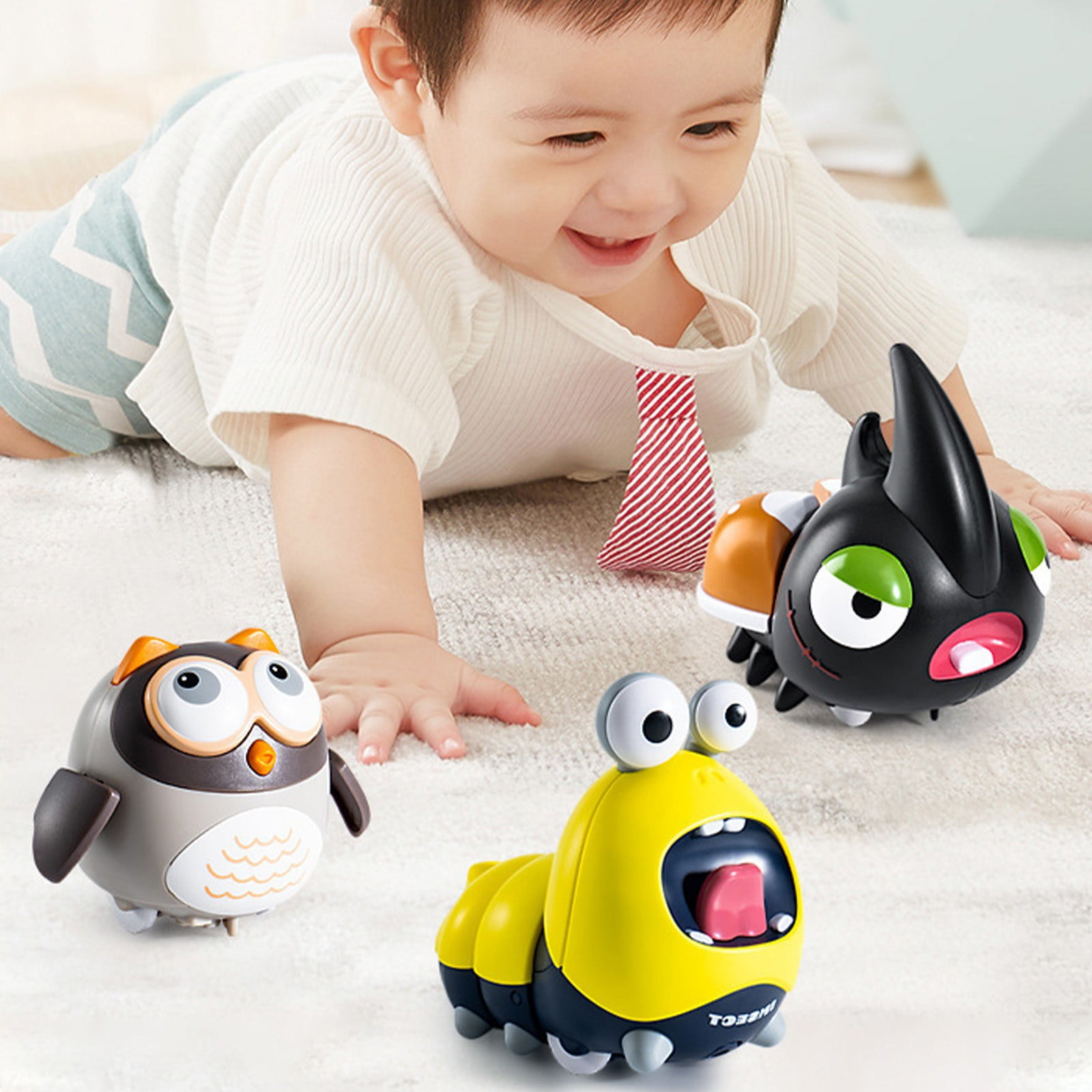 ABPWLY Toys Childrens Rocking Crawling Owl Beetle Model Walking Insect ...