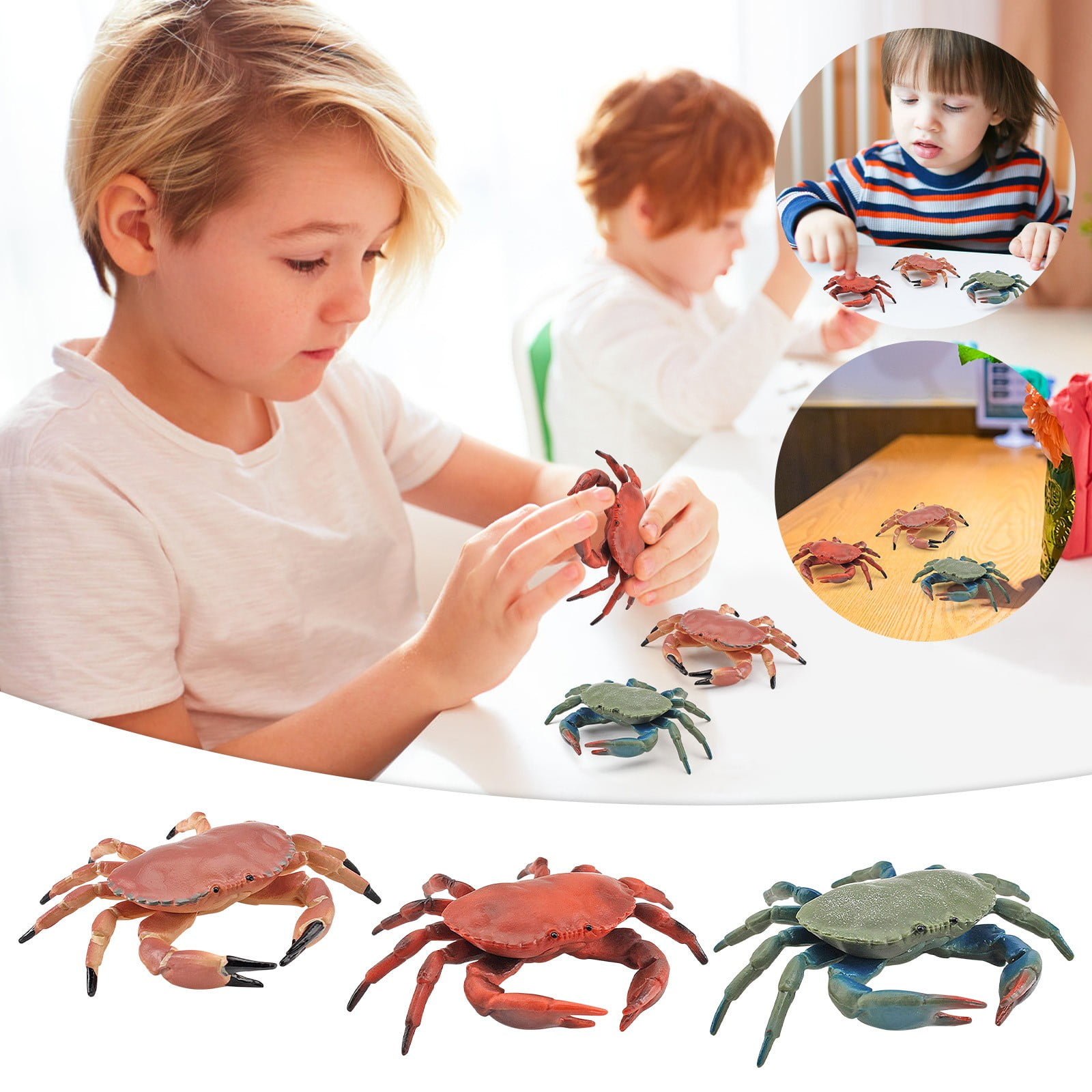 ABPWLY Toys Colorful Simulation Crab Sea Animals Model Ornaments for ...