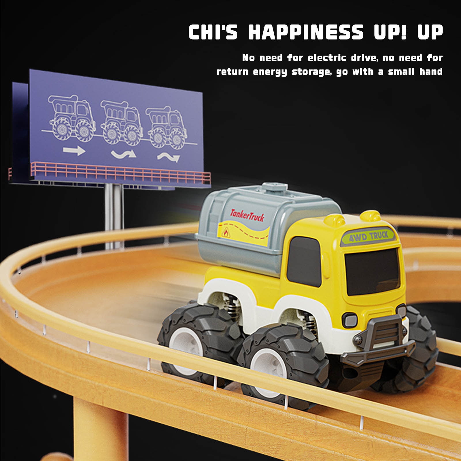 ABPWLY Toys Inertial Construction Vehicle Toy Manual Push Engineering ...