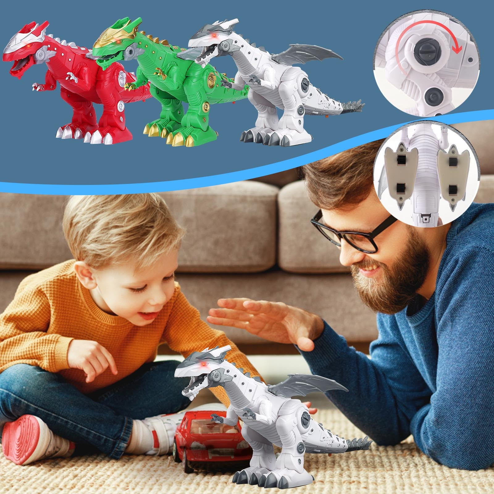 ABPWLY Toys Intelligent Dinosaur Toy Childrens Voice and Simulation ...