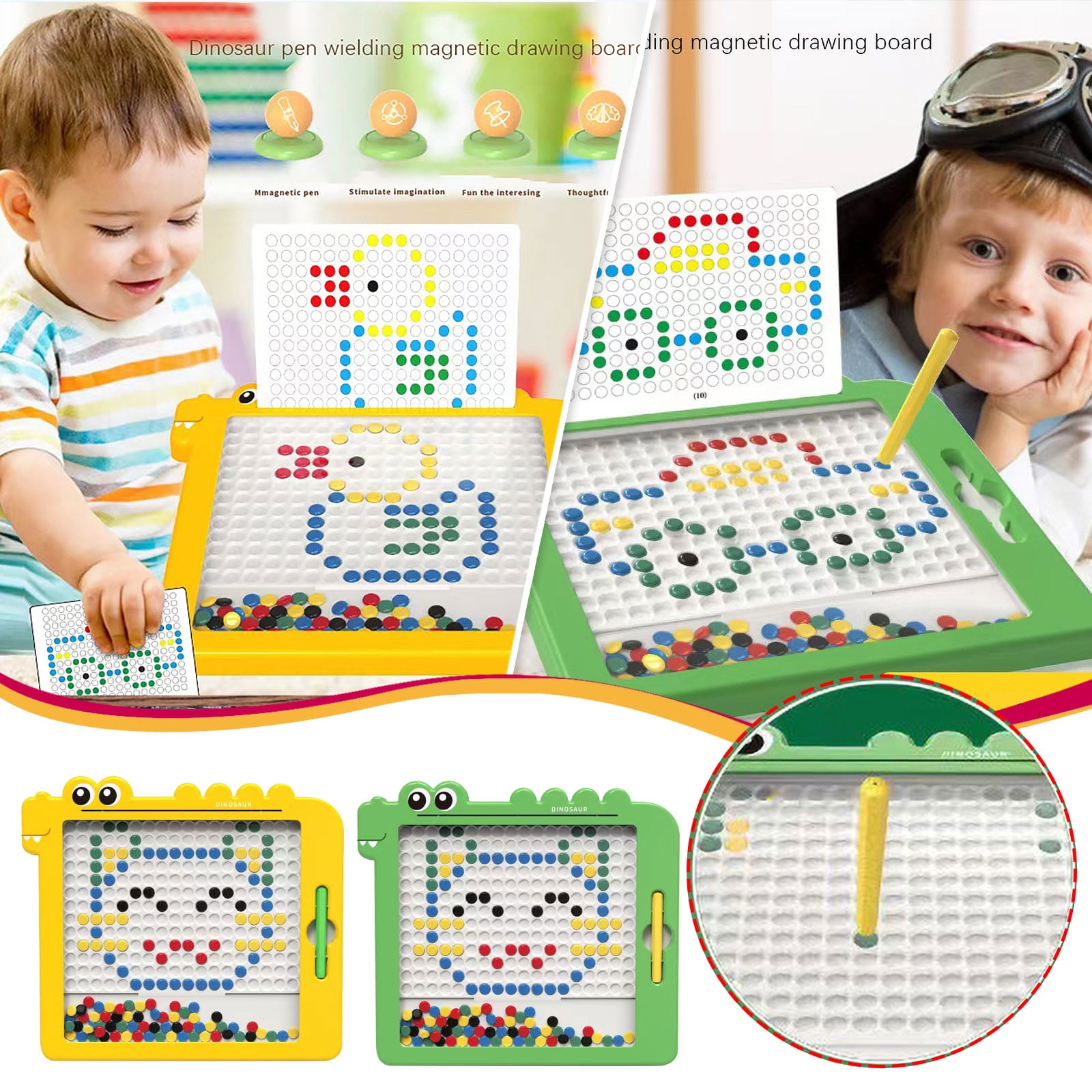 ABPWLY Toys Magnetic Drawing Board Puzzle Toy for Kids with Stylus and ...