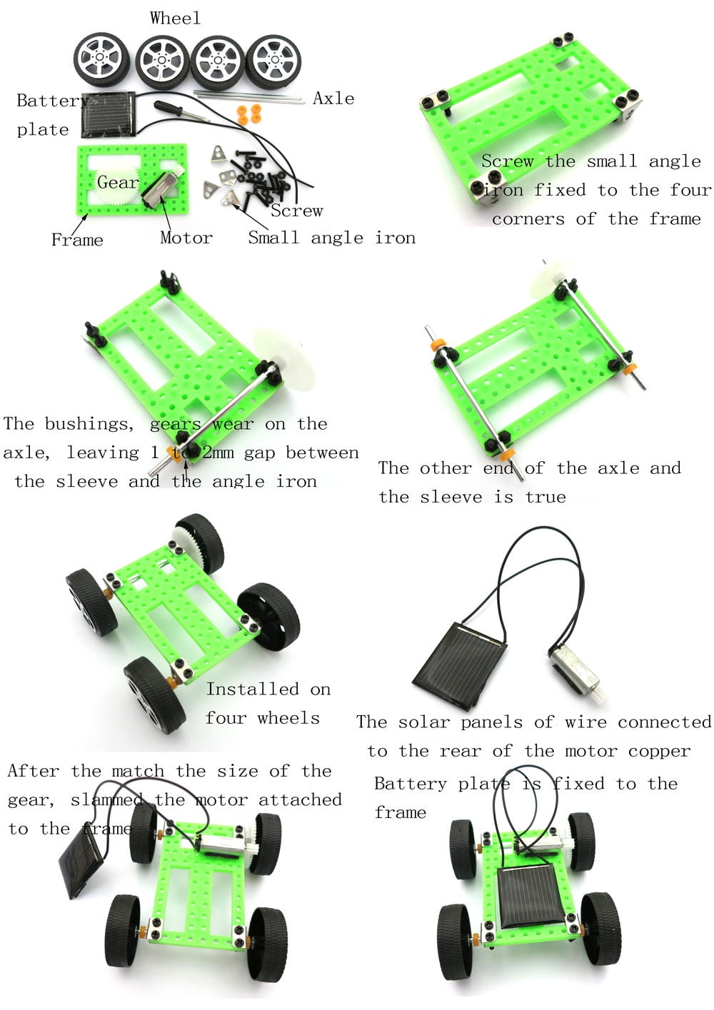 ABPWLY Toys Mini Solar Powered Toy DIY Car Kit Children Educational ...