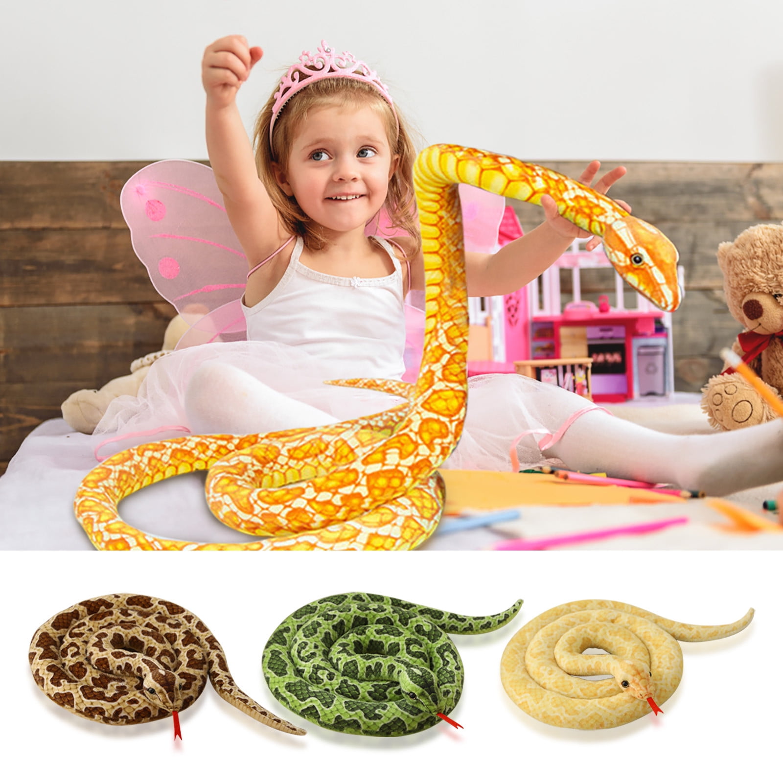 ABPWLY Toys Petting Zoo Snake Stuffed Animal Realistic Plush Toy Gift ...