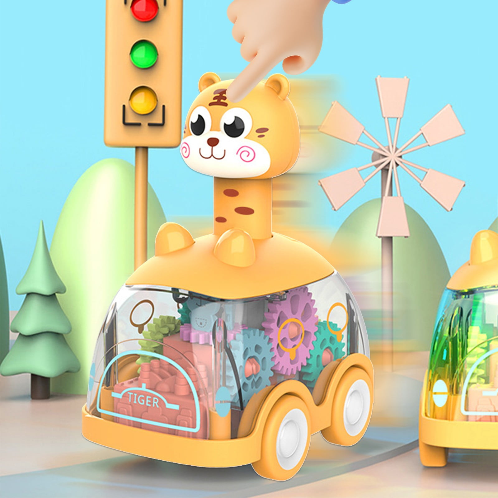 ABPWLY Toys Press and Go Toy Car Friction Powered Vehicle with Textured ...