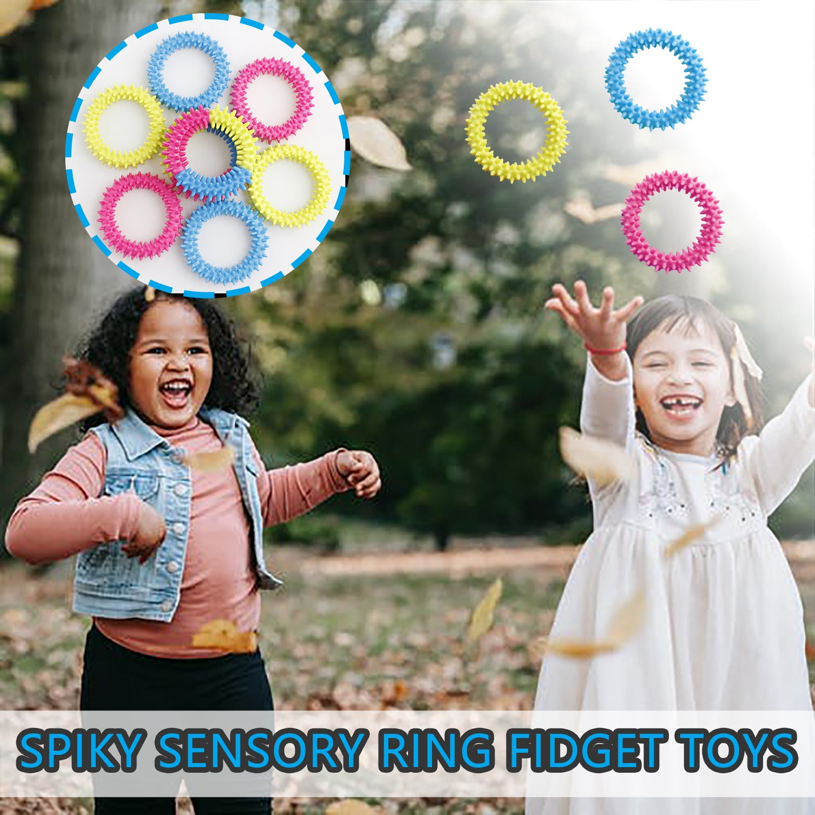 ABPWLY Toys Spiky Sensory Ring Fidget Toy Pinch Decompression Stress ...