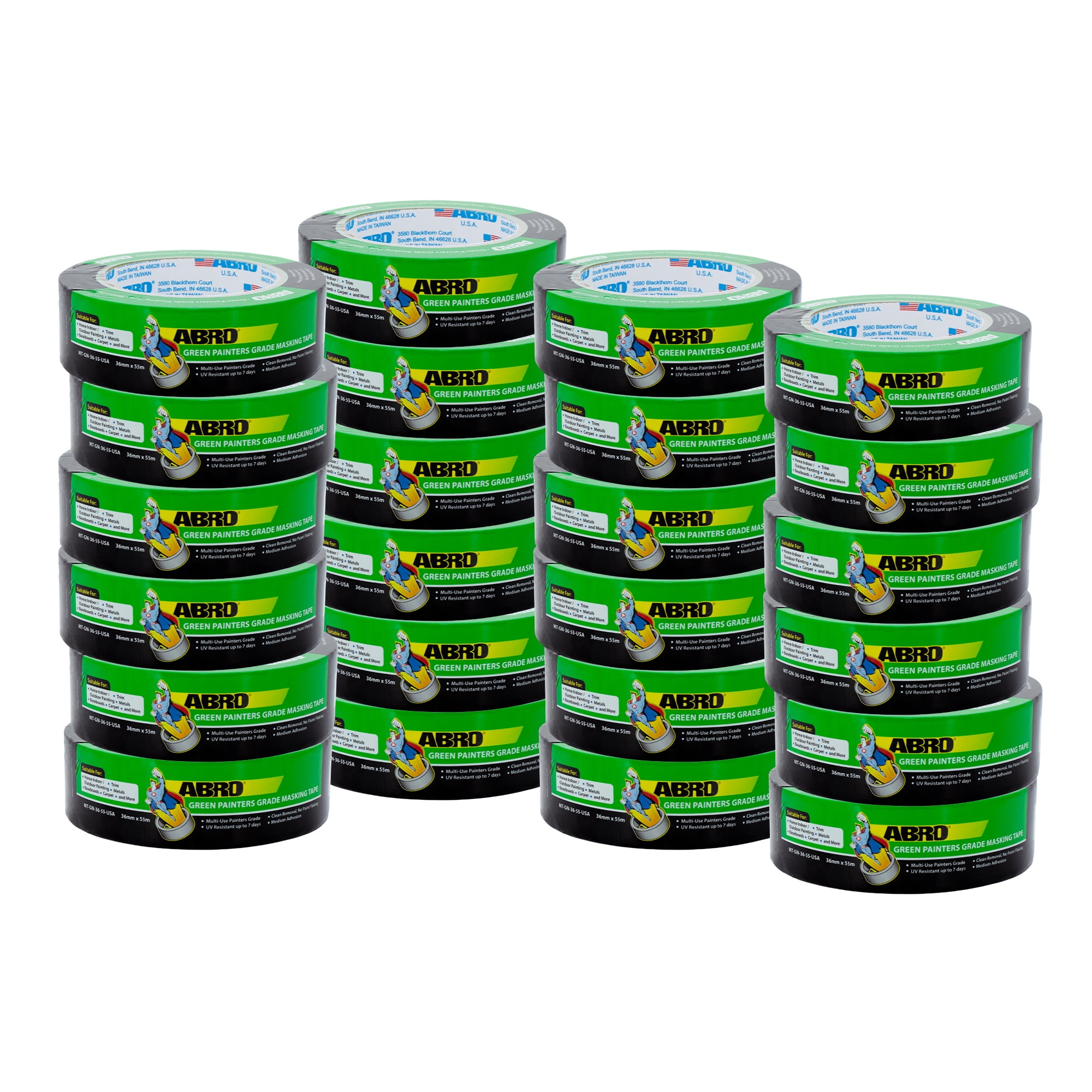 ABRO Masking Tape 36 x 55, 24 Pack Painters Tape - Walmart.com