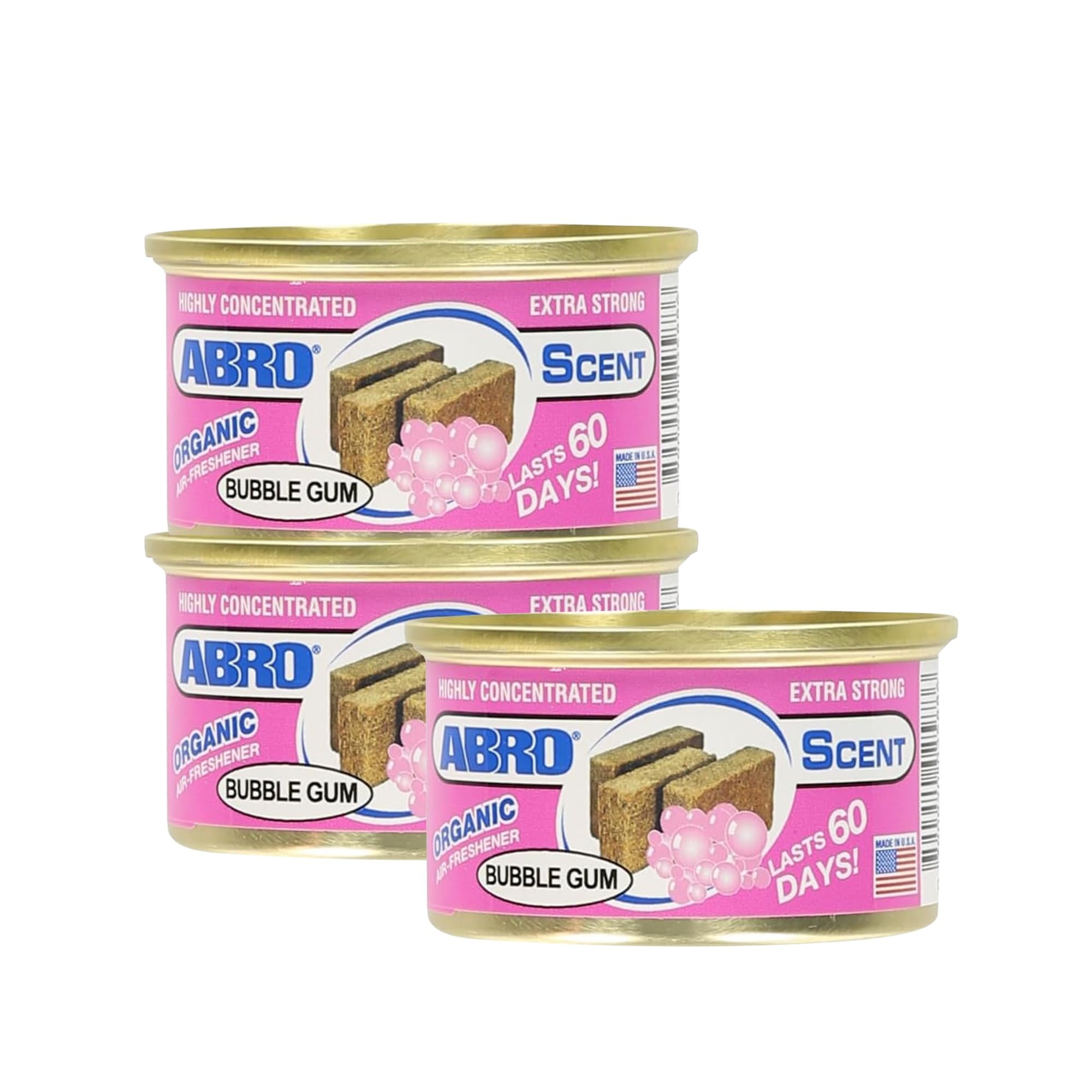ABRO-Scent Organic Air Fresheners 3-Block-Bubble Gum ABRO 3 Pack ...