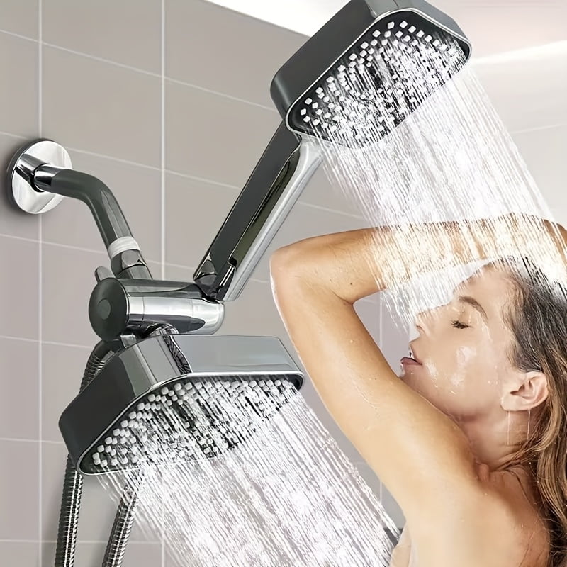 ABS 4-Inch High Flow Shower Head & Hose Set, 59" Handheld Shower Combo ...
