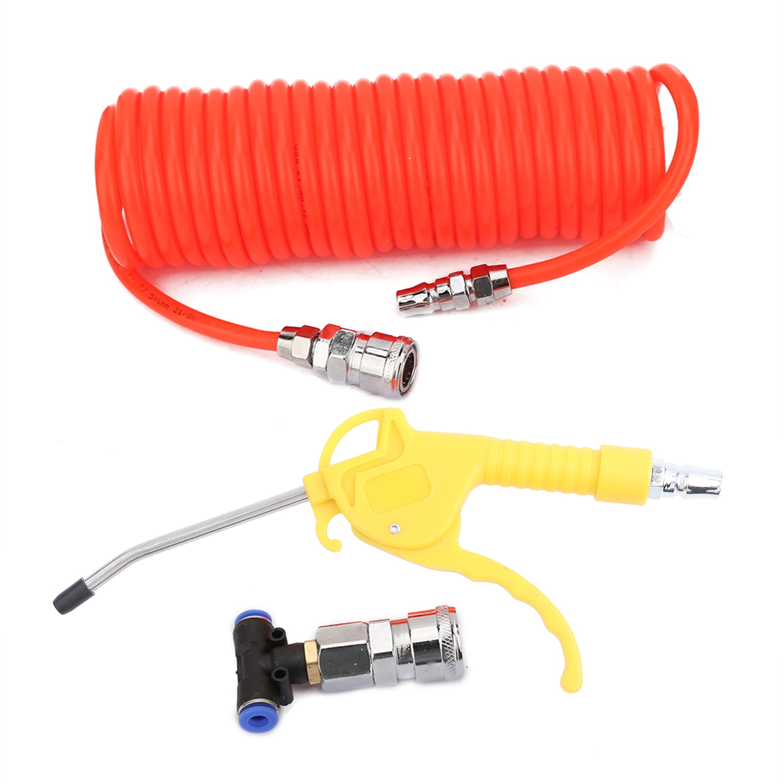 ABS Air Blow Gun Dust Blower with 6m Spring Hose 3-Way Quick Connector ...