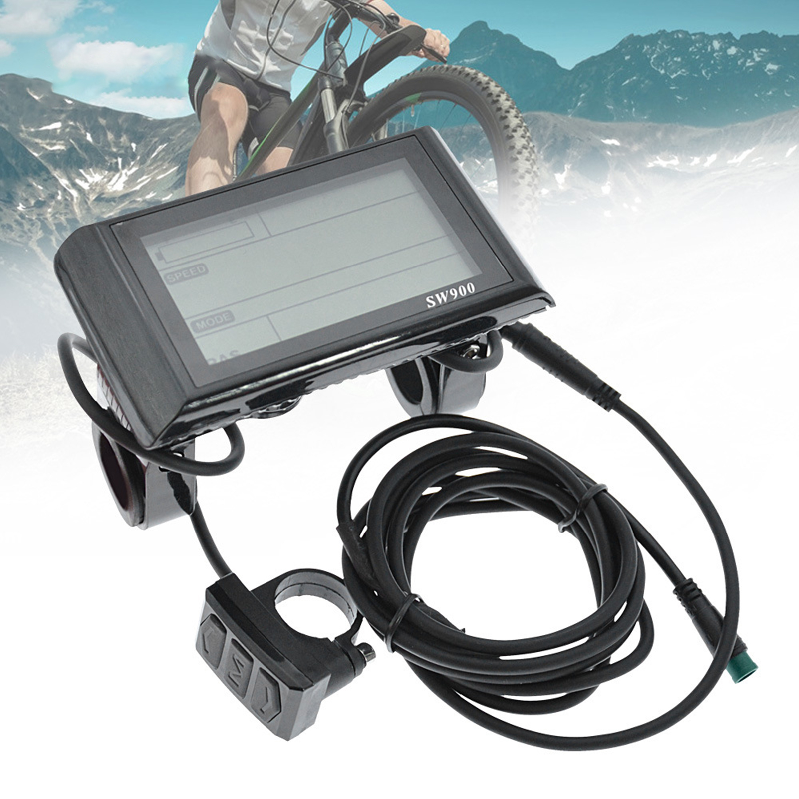 ABS Bike Speed Panel Wear Resistant Compact LCD Display E-Bike Control ...