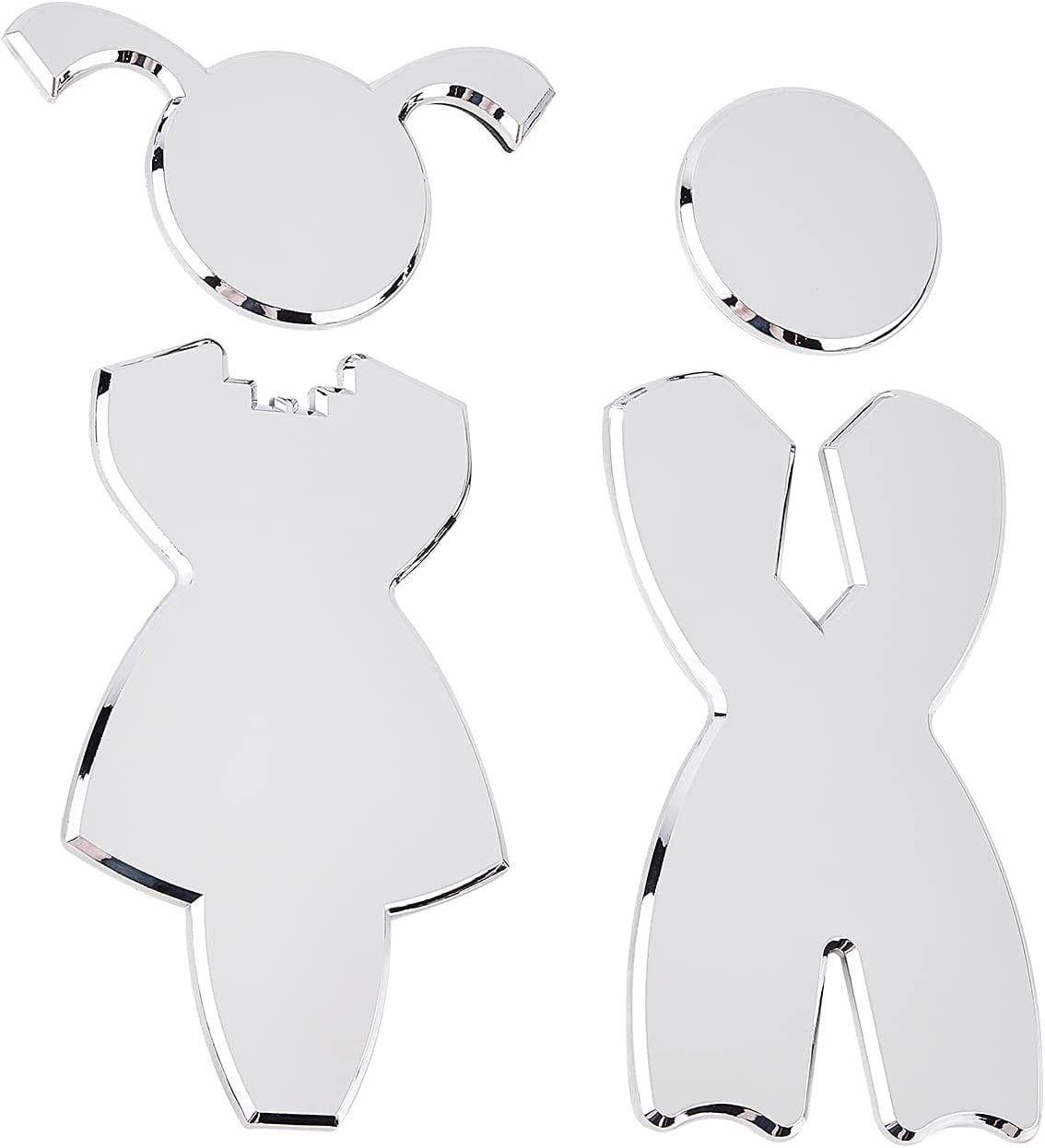 ABS Boy & Girl Bathroom Sign Stickers Public Toilet Sign for Wall Door ...