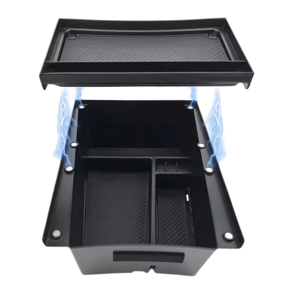 ABS Car Armrest Under Storage Box Organizer Tray Car Central Ev3 ...