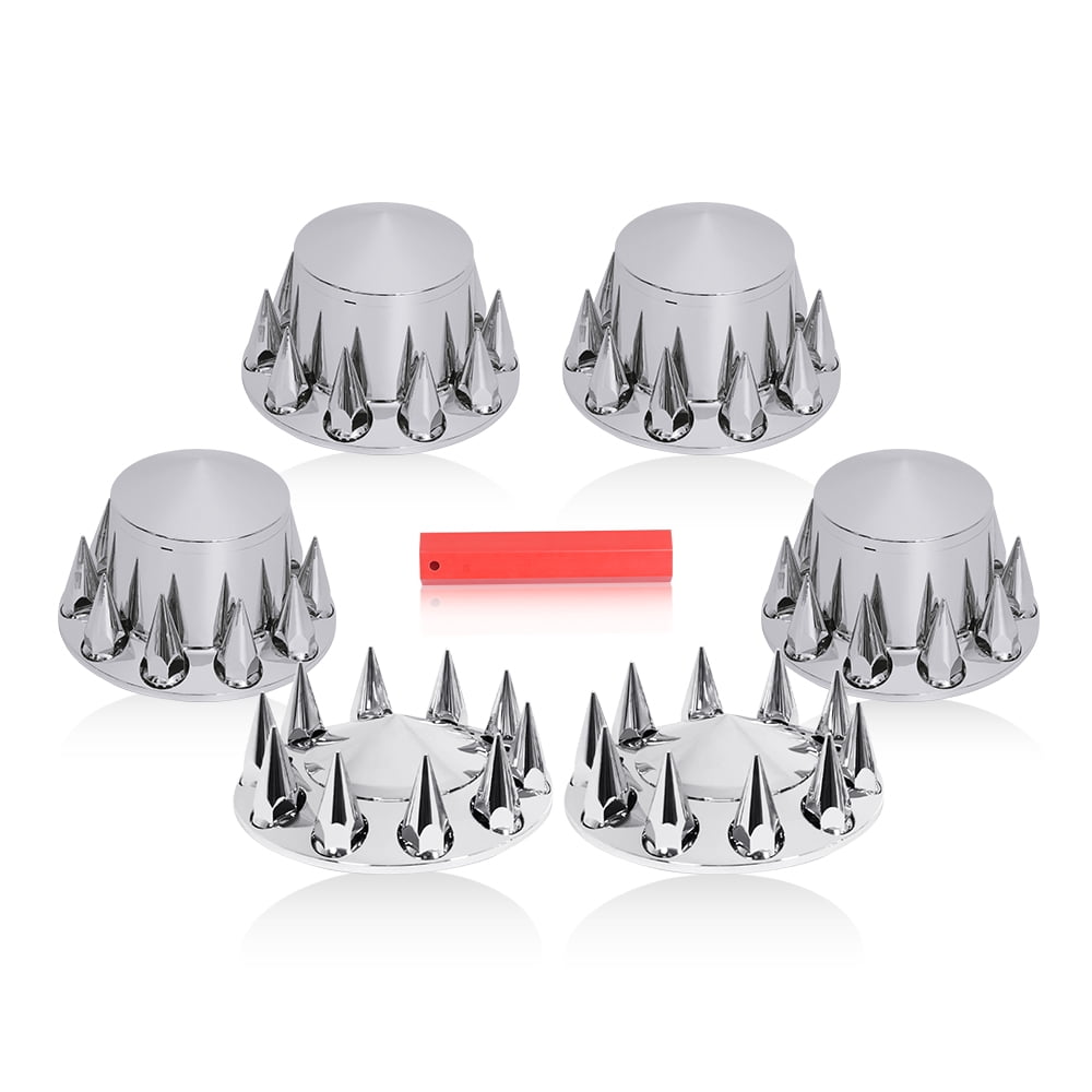 ABS Chrome Plastic Complete Axle Cover Kits with 33mm Thread-on Nut ...