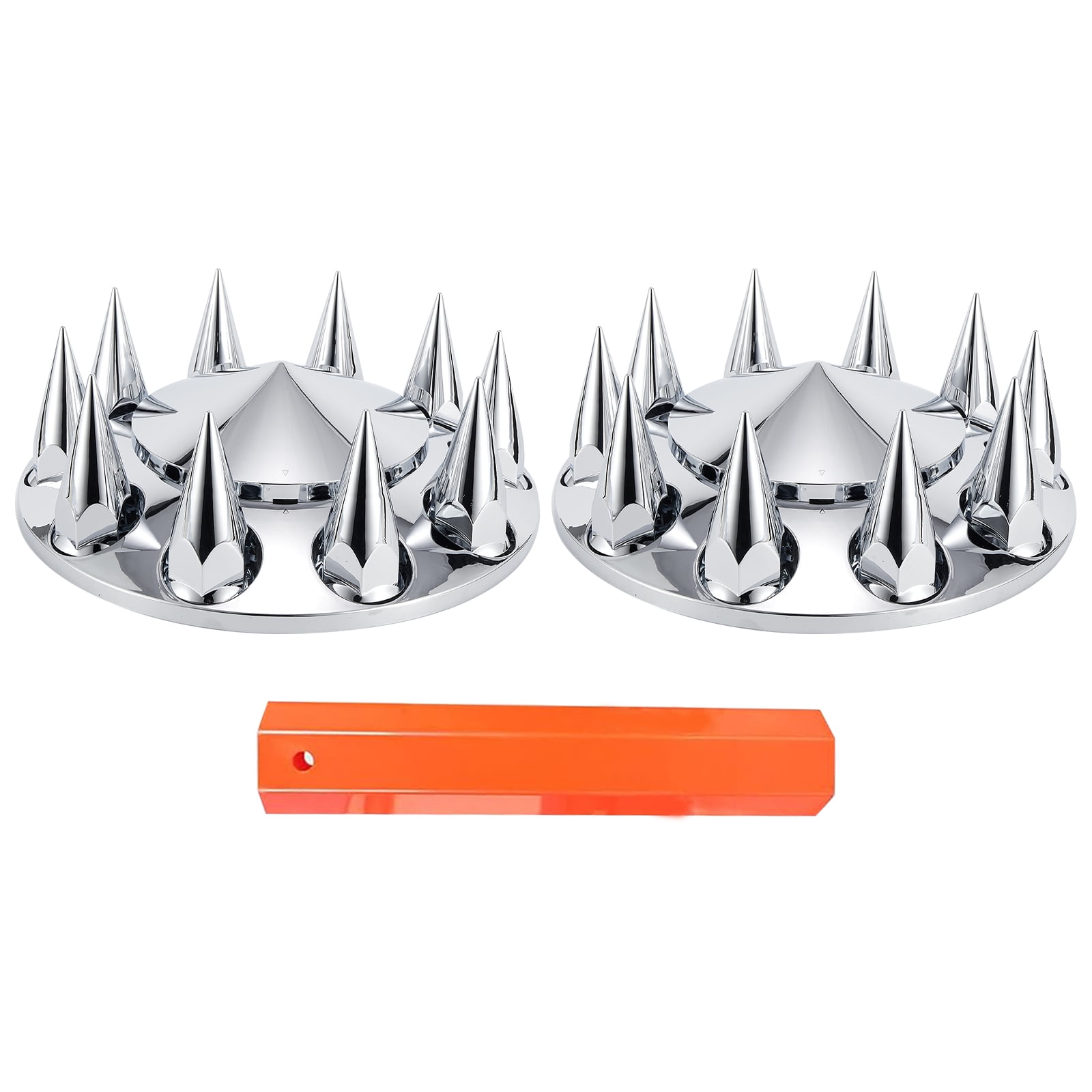 ABS Chrome Plastic Front Axle Cover Kits with 33mm Push-on Flange Nut ...