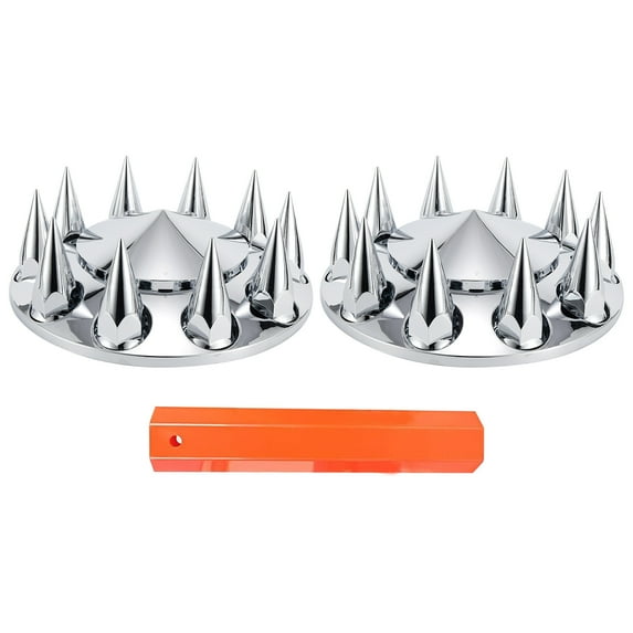 ABS Chrome Plastic Front Axle Cover Kits with 33mm Push-on Flange Nut ...