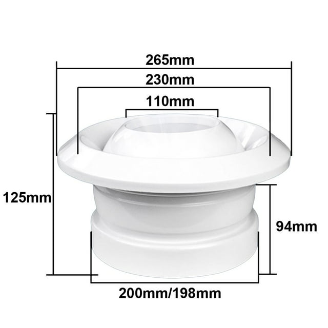 ABS Circular Jet Spherical Nozzle Air Vent For Airport Station Central ...