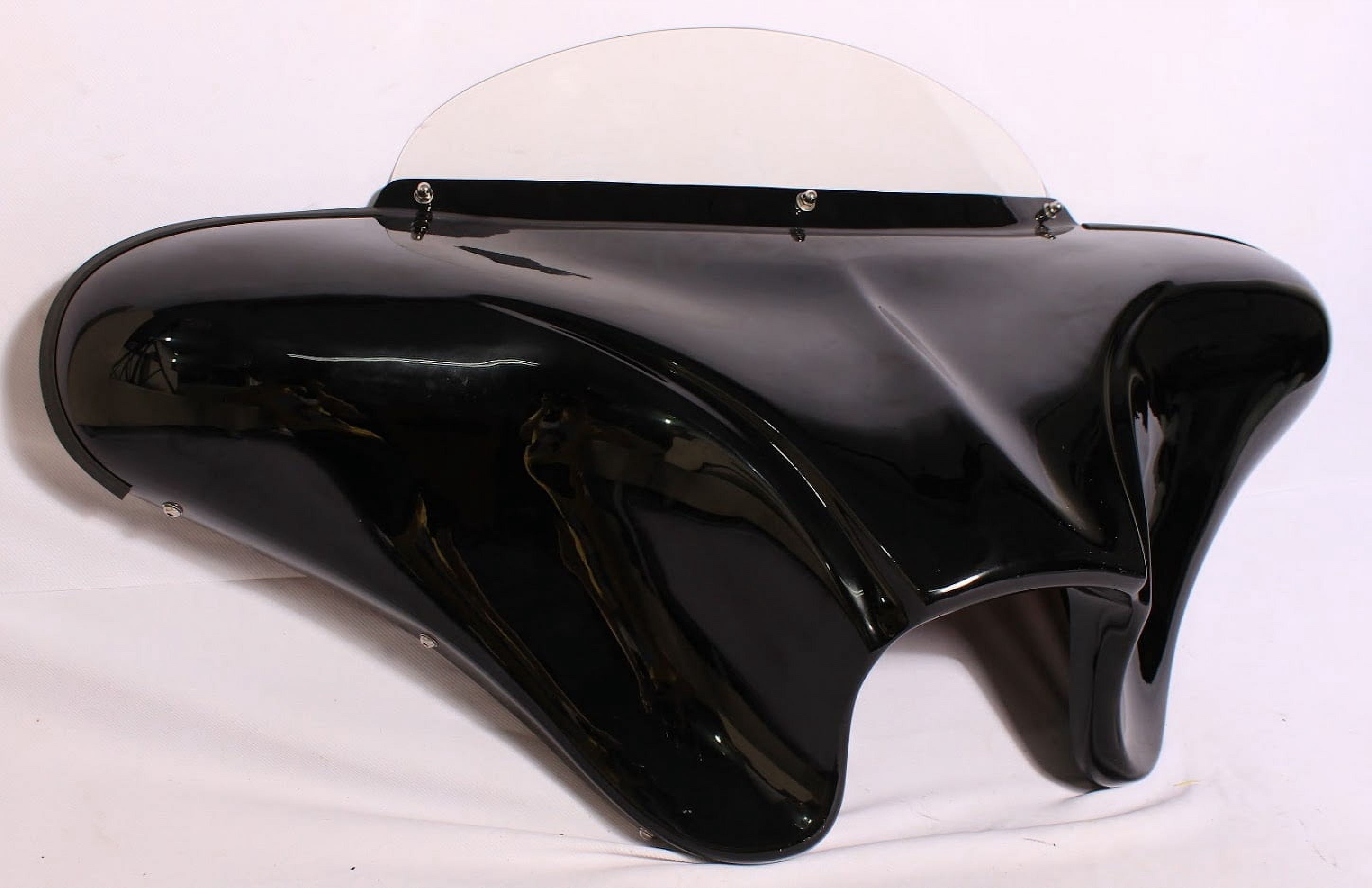 ABS DOUBLE DIN BLACK BATWING WINDSHIELD FAIRING 4 Kawasaki Vulcan 800A ...