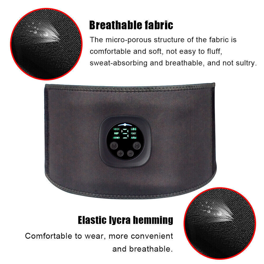 ABS EMS Stimulator Muscle Abdominal Toner Trainer Belt Fitness Workout ...
