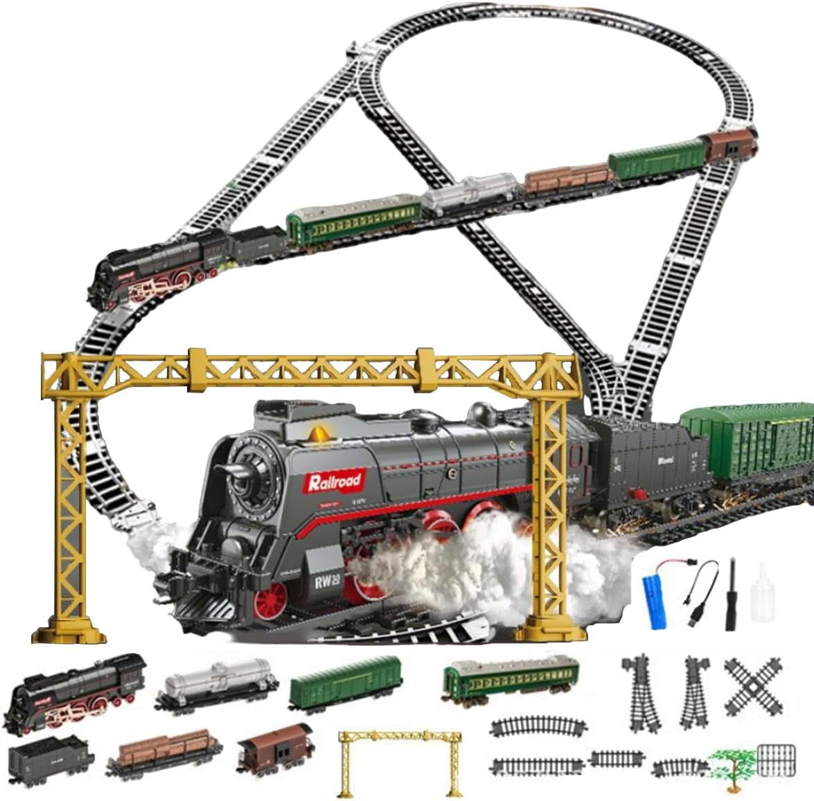 ABS Electric RC Train Set Model, Christmas Train Set Model with ...