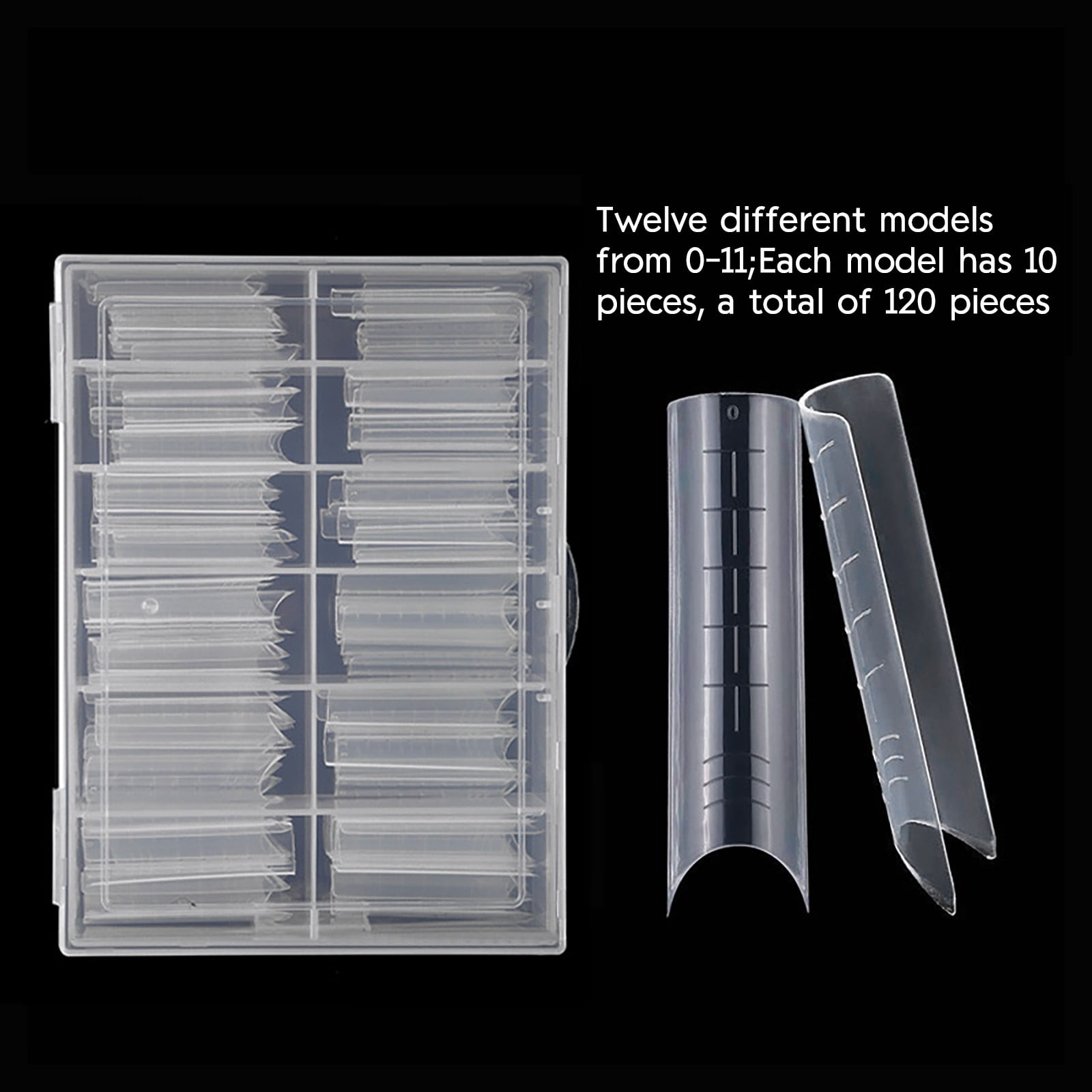 ABS Extra Long Nail Tips - C-Curve, XXL French, 120pcs - for DIY Nails ...