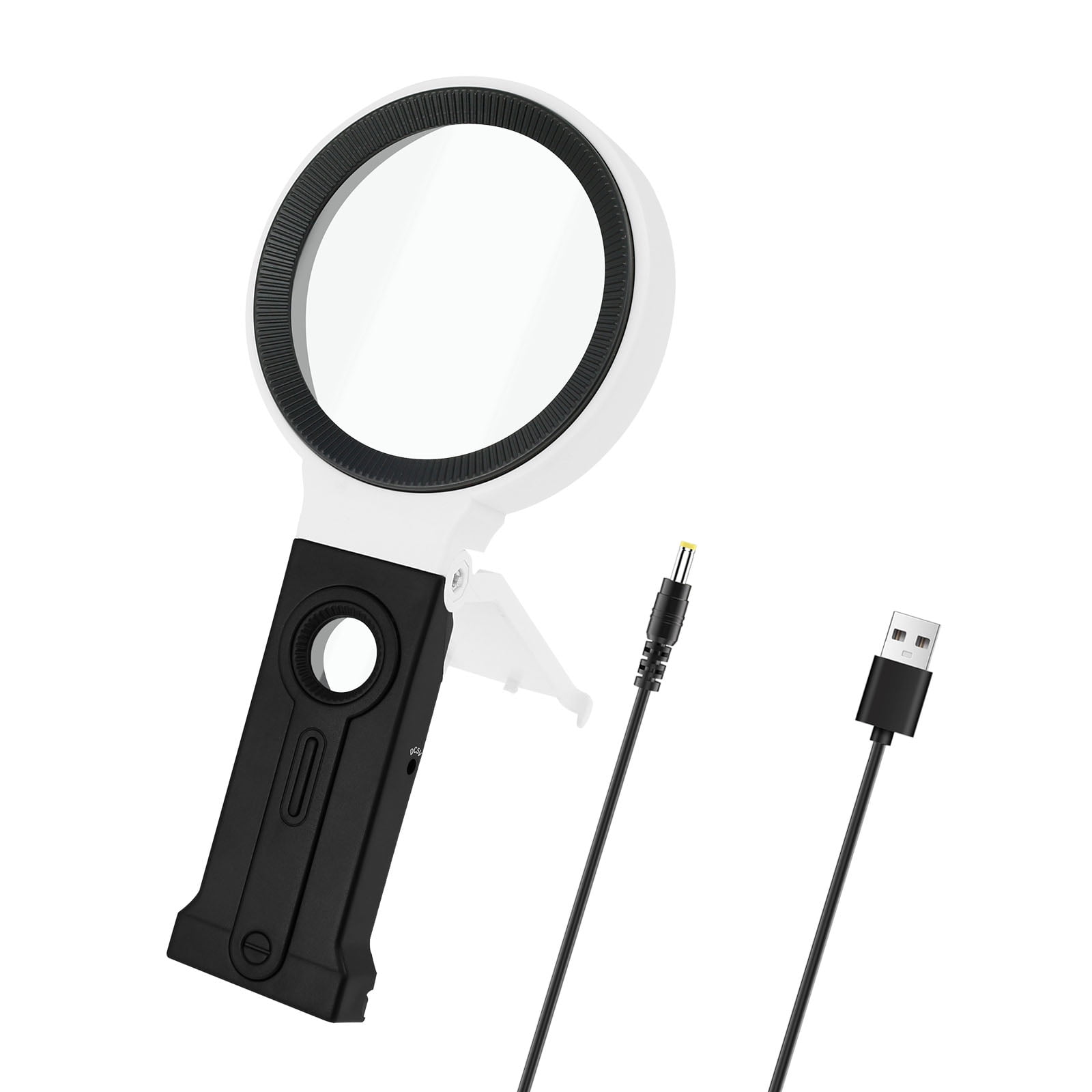 ABS Frame LED Magnifying Glass With Stand Foldable Handheld Magnifying ...