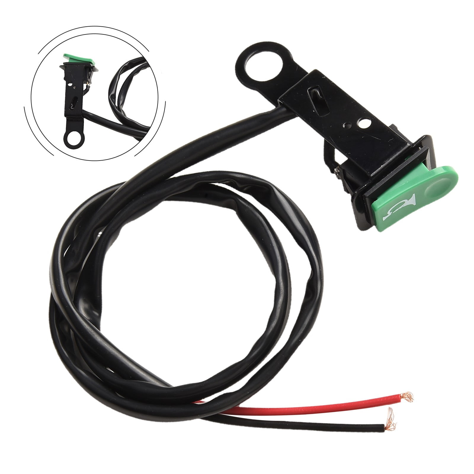 ABS Green Motorcycle Horn Push Button Switch With 10mm Mirror ...