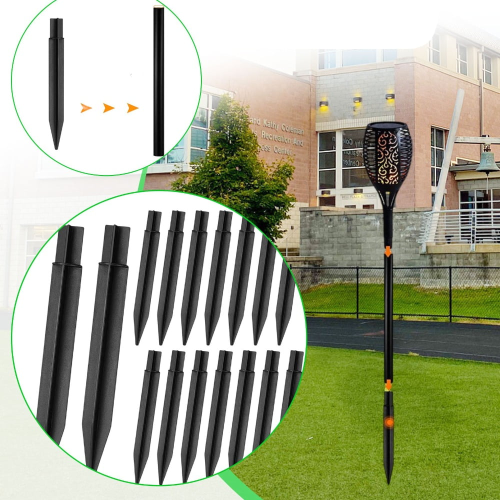 ABS Ground Spikes, 16 Pcs 8.6 Inch Solar Torch Light Replacement Stakes ...