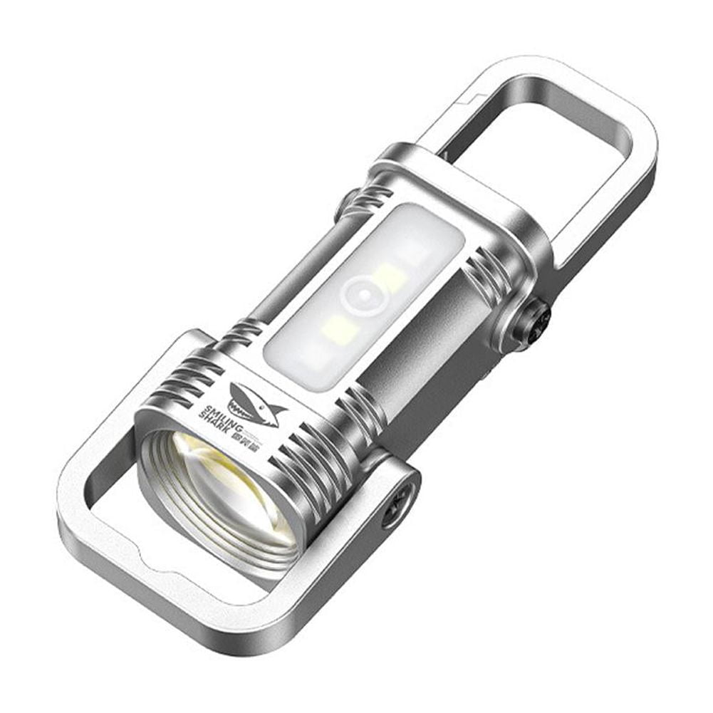 ABS LED Mini Keychain Flashlight with 7 Modes, Power Bank, Type-C ...