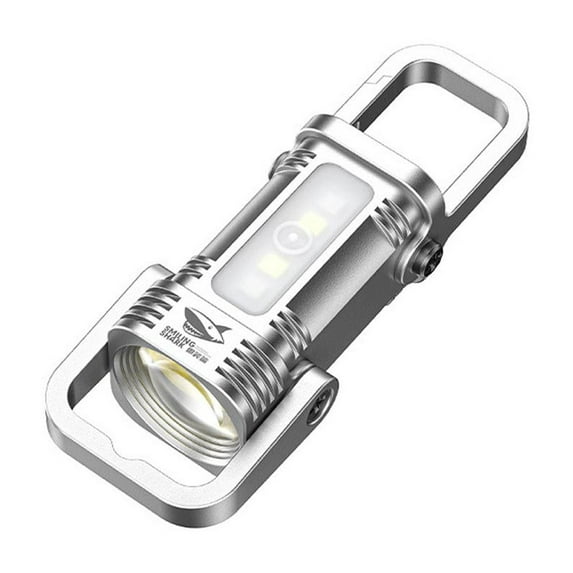 ABS LED Mini Keychain Flashlight with 7 Modes, Power Bank, Type-C ...