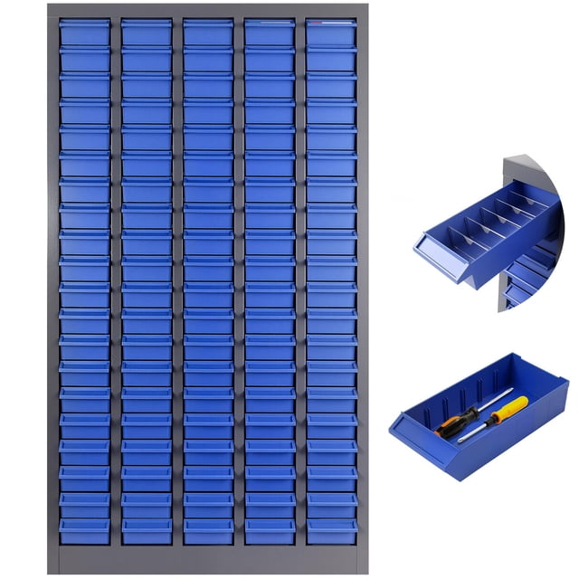 ABS Multi-Drawer Parts Organizer, 100-Grid Unit, Non-Marring Surface ...