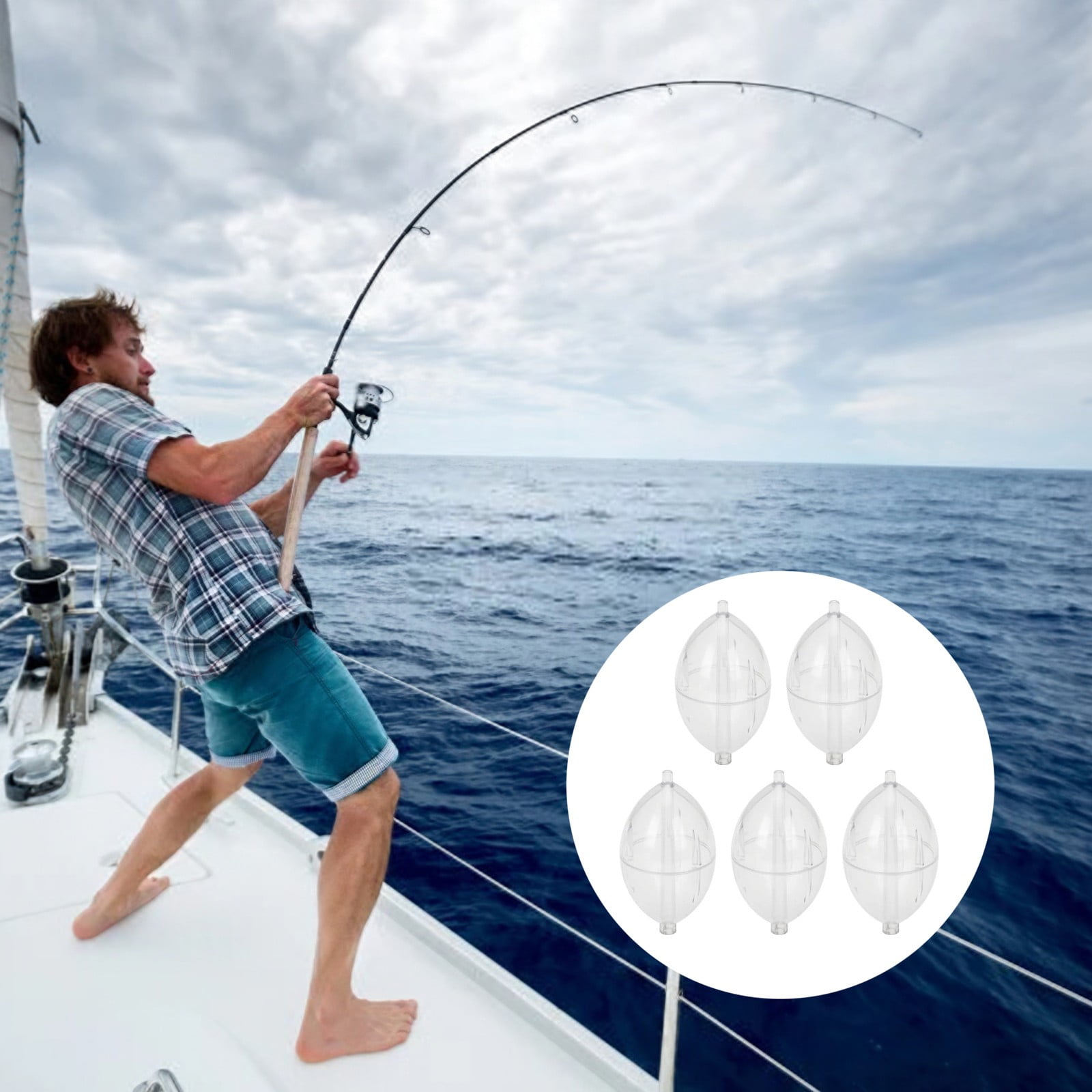 Fishing Accessories ABS Oval Hollow Center Buoyant Float Featuring Large Belly Water Injection ...