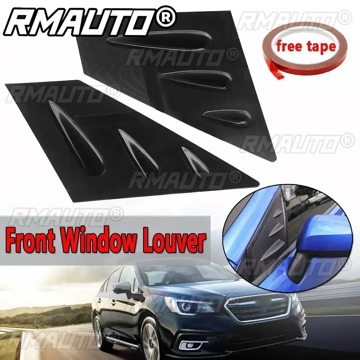 ABS Plastic 2pcs Car Side Vent Window Louver Trim For Subaru WRX STI 2015 2016 2017 2018 Window ...