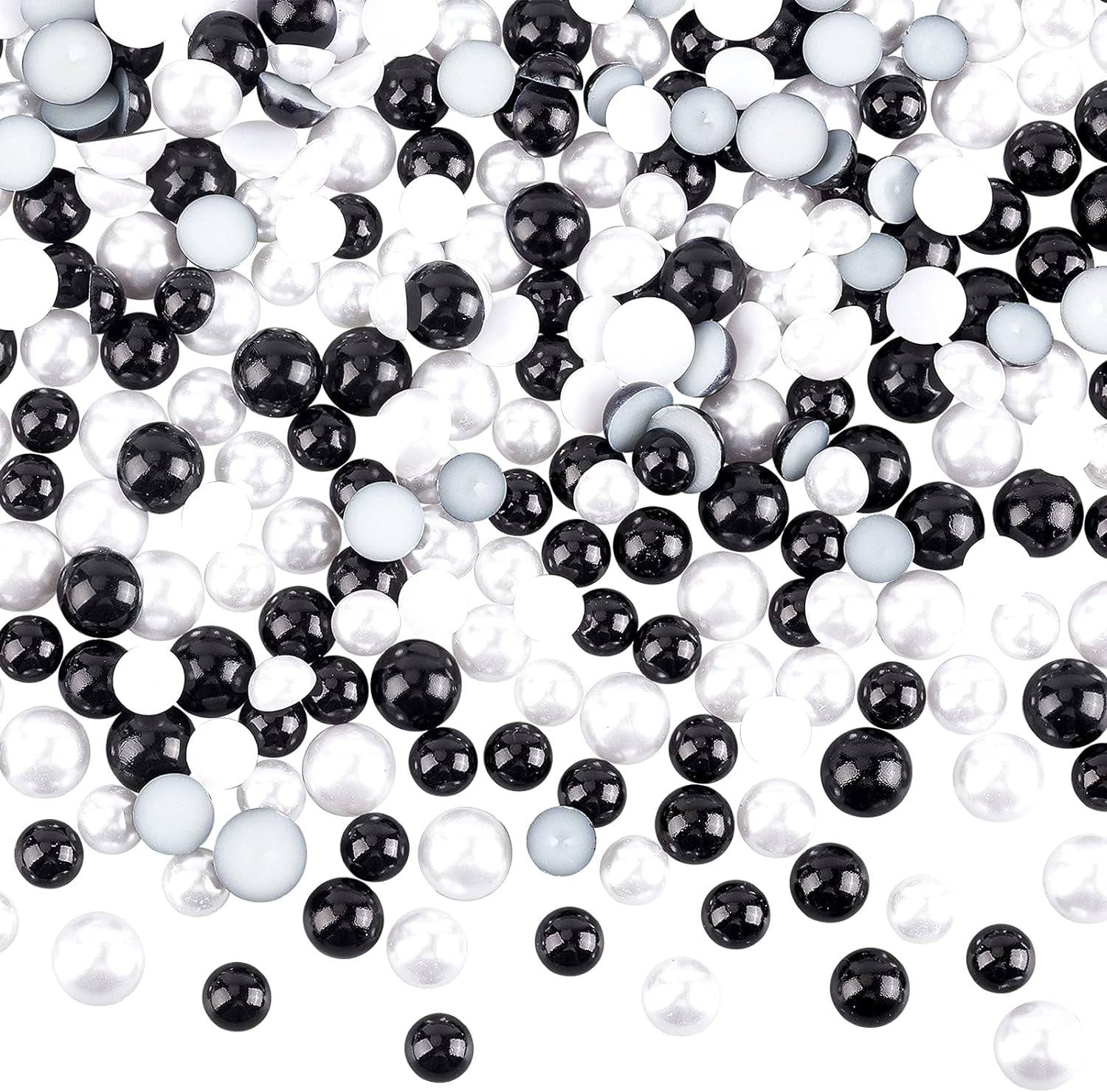 ABS Plastic Imitation Pearl Cabochons Half Round Mixed Color 600pcs/set ...
