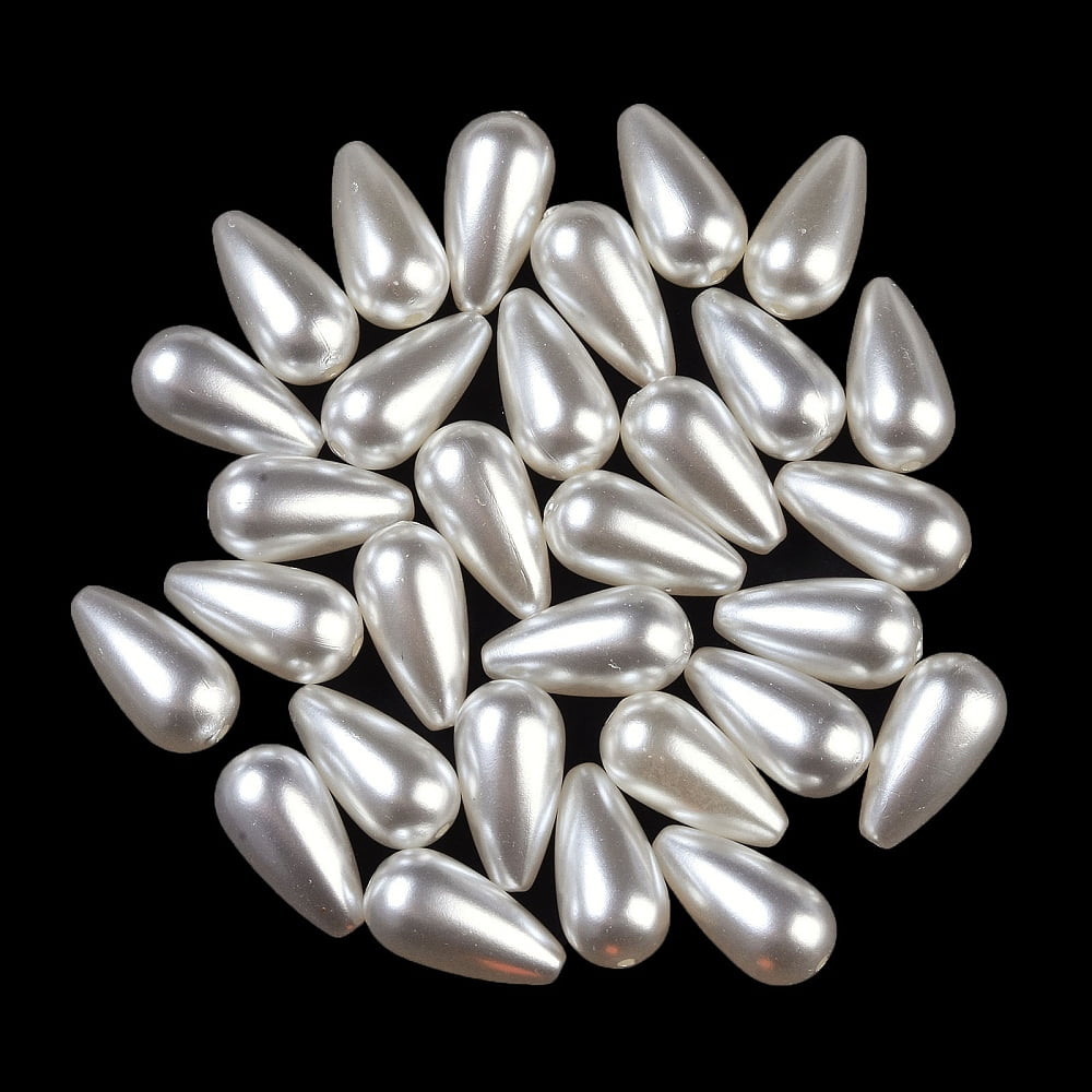 ABS Plastic Imitation Shell Pearl Beads Teardrop Seashell Color ...