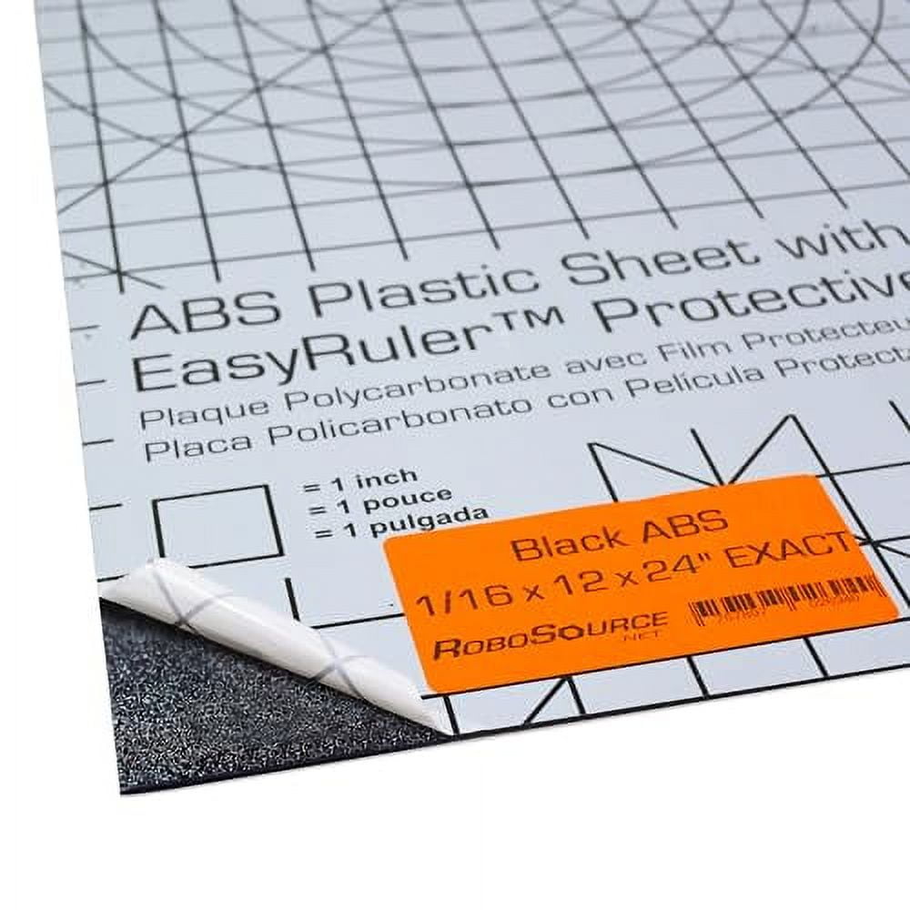 ABS Plastic Sheet 3-pack 12" X 24" X 0.0625" (1/16") 3 Pack, Black ...