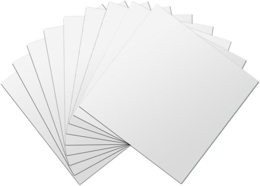 ABS Plastic Sheet DIY Crafts Panel, Crystal-Clear Reflection Glass Mirror Tiles for Living Room ...