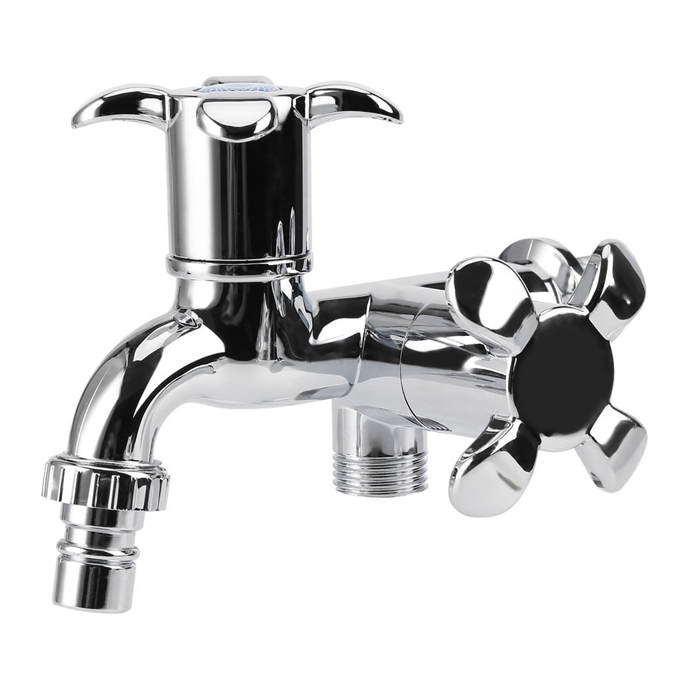 ABS Plastic Sink Water Tap, G1/2 Dual Water Outlets with Separate ...
