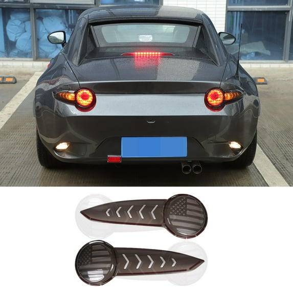 ABS Smoked Black Rear Tail Light Guard Decor Cover For Mazda MX-5 2016 ...