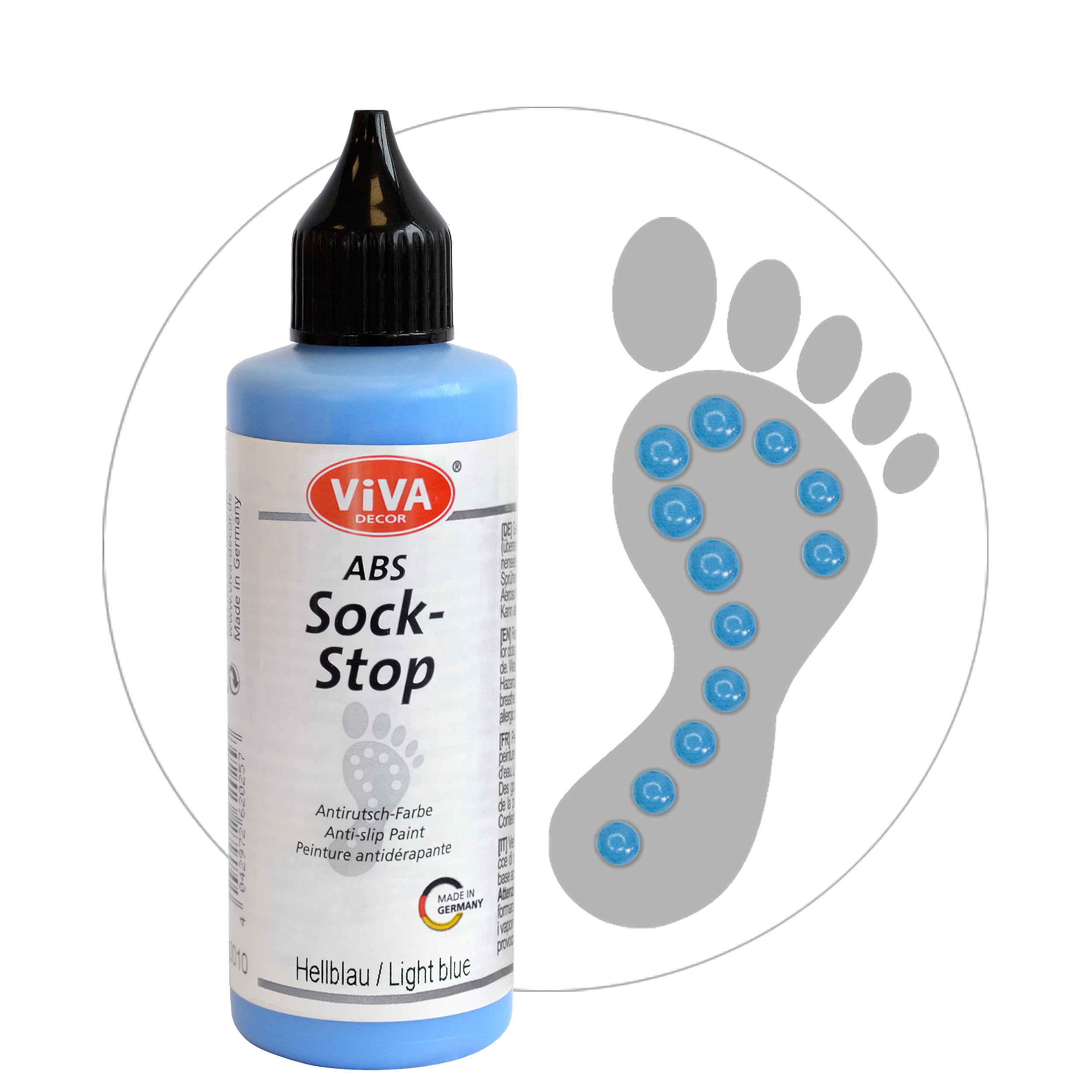ABS Sock-Stop Anti-Slip ( Light Blue) Watercolor Paint 82ml- Viva Decor ...