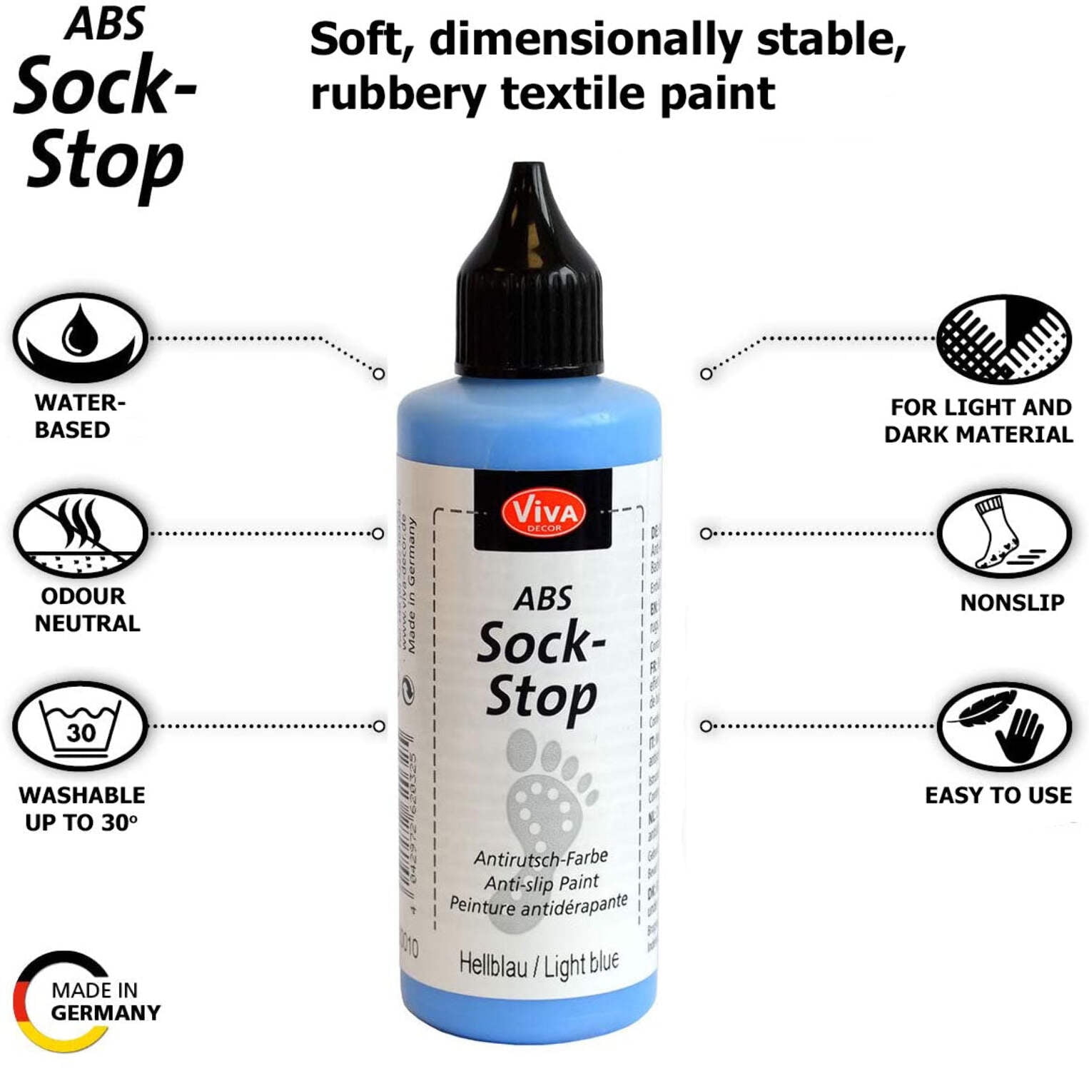 ABS Sock-Stop Non-Slip ( Light Blue) Watercolor Paint 82ml for Art ...
