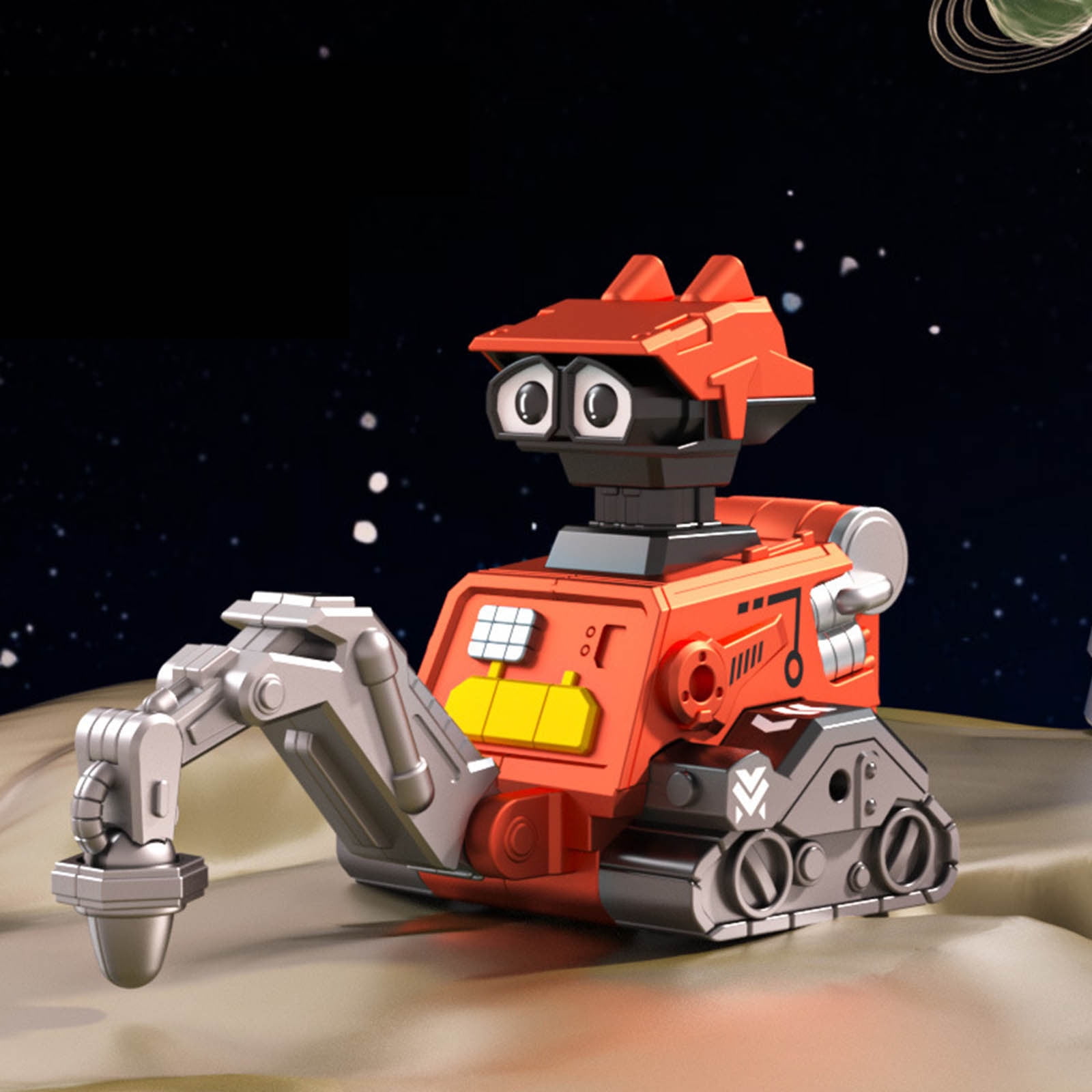 ABS Space Press Robot Toy with Battery Push to Drive, Movable Joints for Kids, Sturdy & Safe No ...