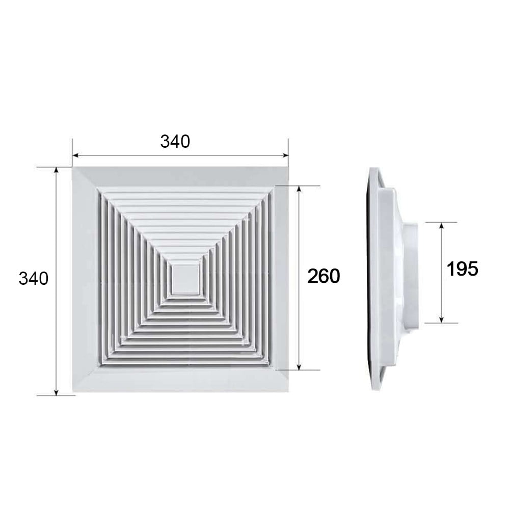 ABS Square Diffuser for Air Conditioner Snap-in Spring Panel ...